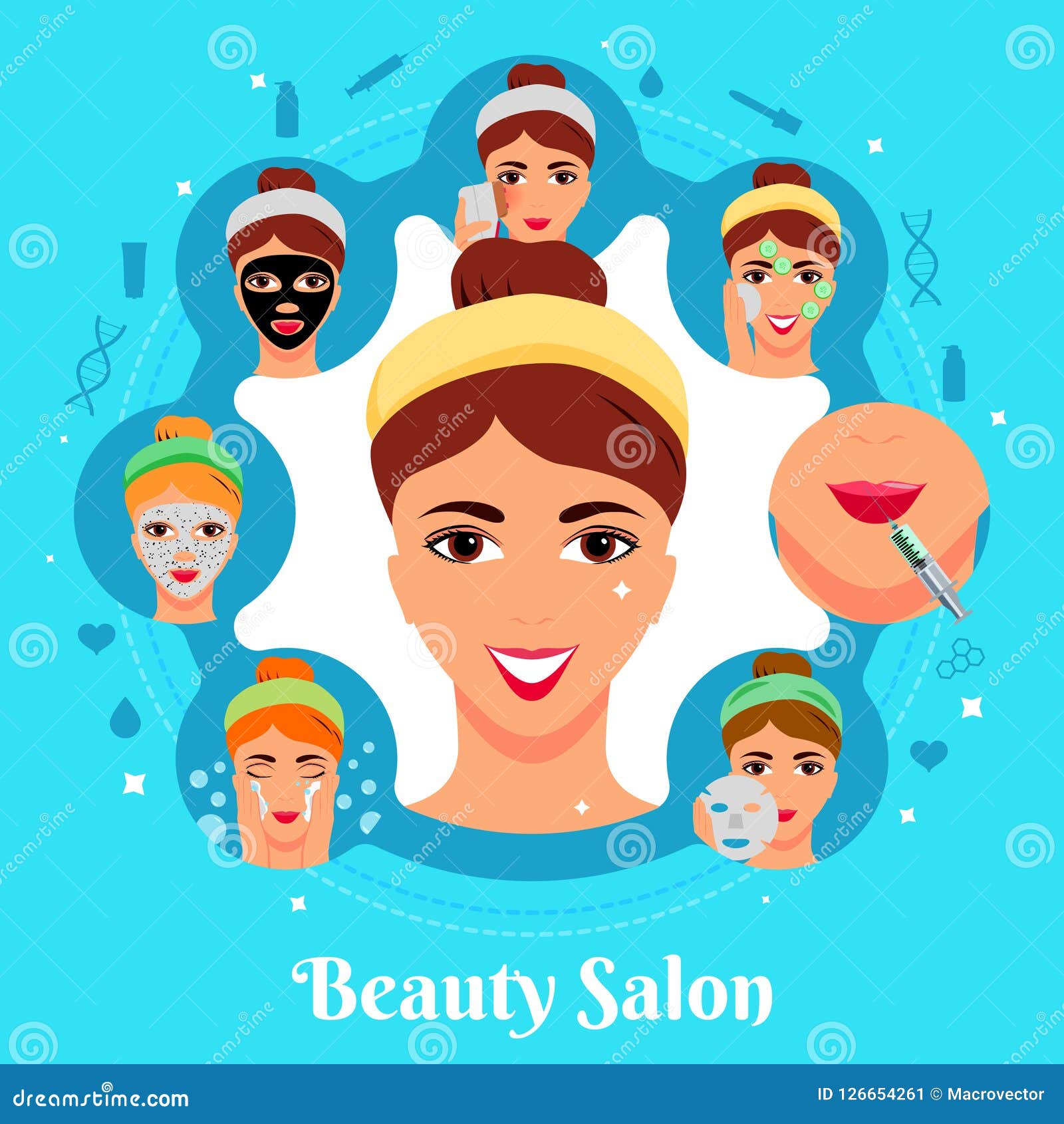 Beauty Salon Cosmetic Procedures Composition Stock Vector Illustration Of Fashion Composition