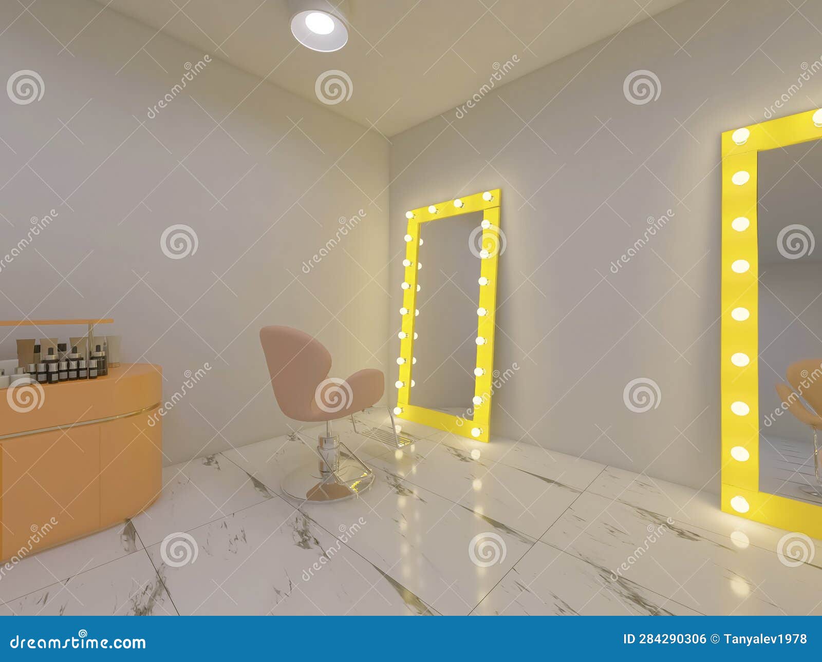Beauty Salon Design 3d Render, 3d Illustration Salon Stock Photo ...