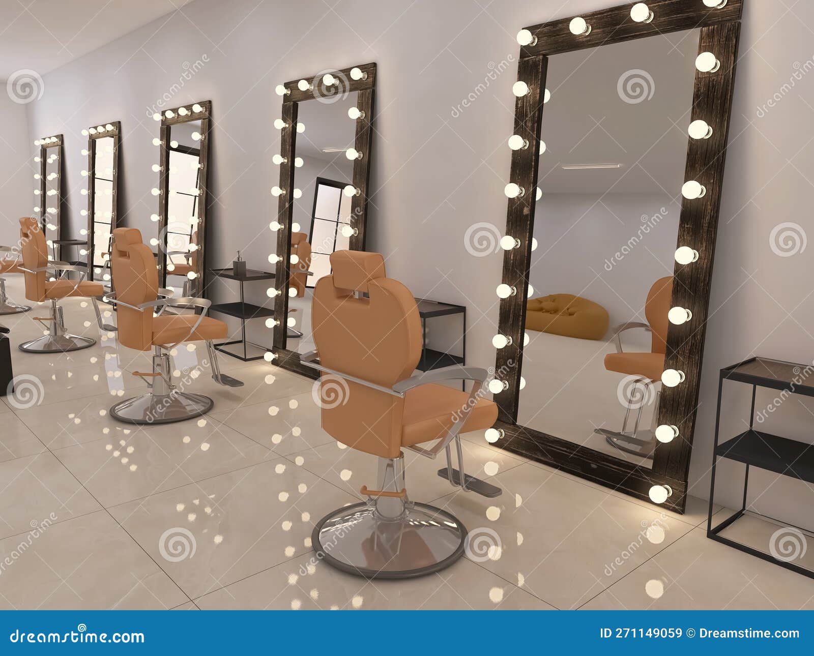 Beauty Salon Interior 3d Render, 3d Illustration Stock Illustration ...