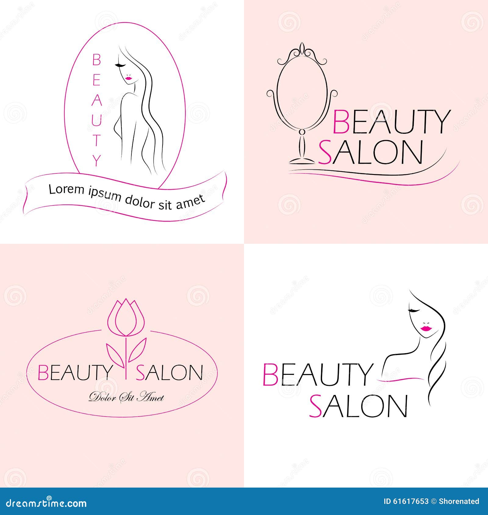 Beauty salon labels stock vector. Illustration of hairstyle - 61617653