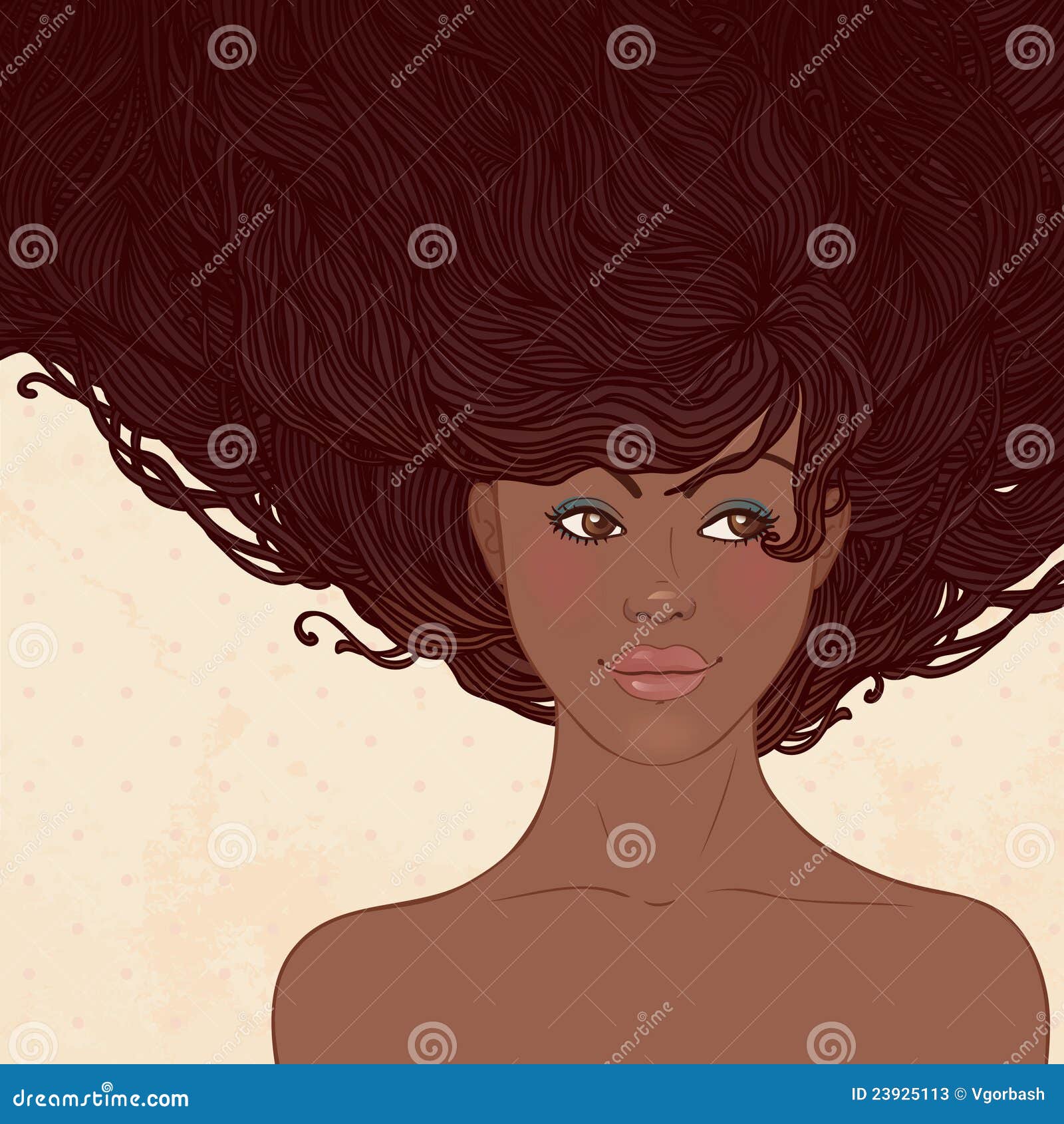 Beauty Salon Pretty Young African American Woman Stock Vector