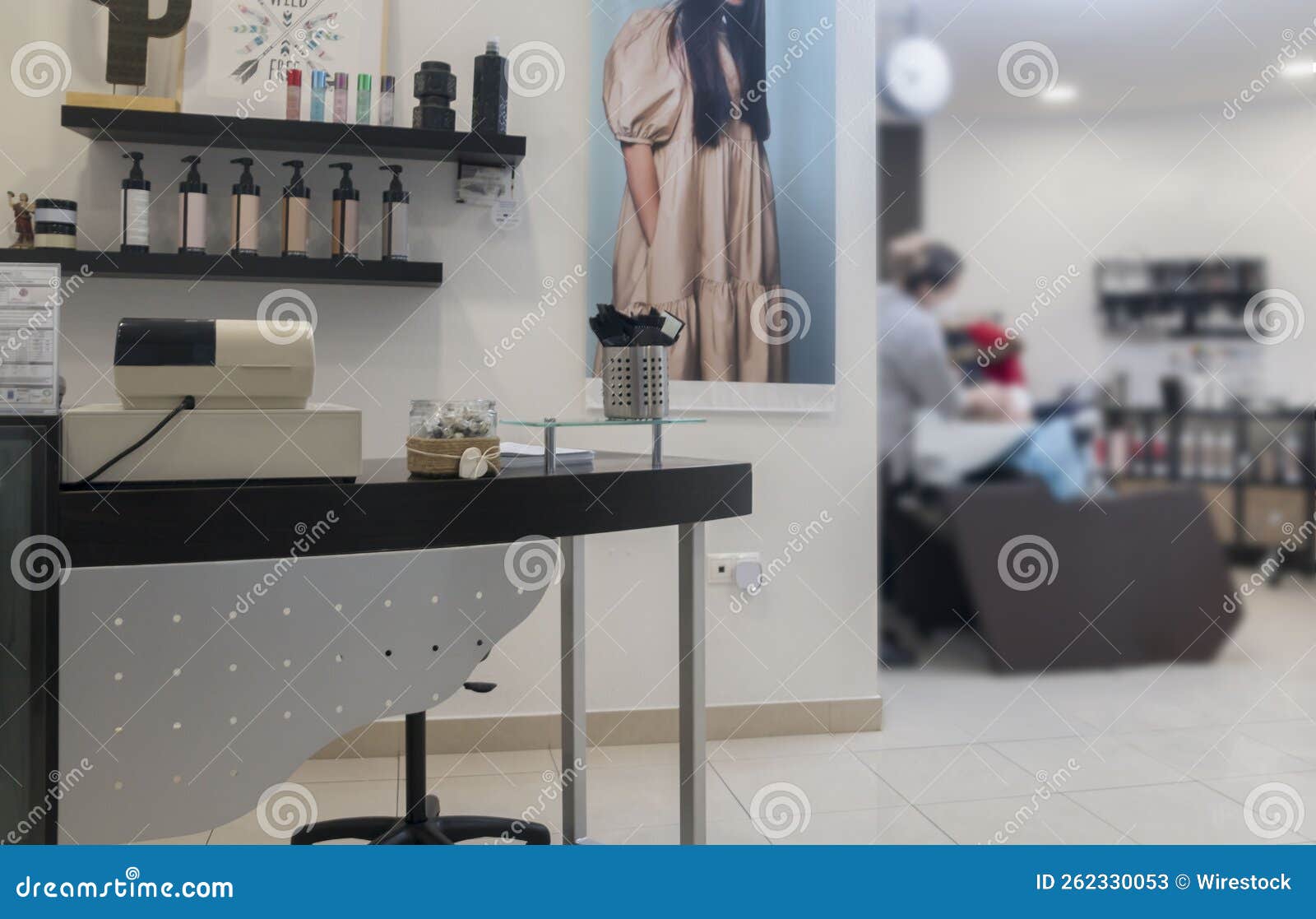 Beauty Salon Reception and Interior Stock Image - Image of hair ...