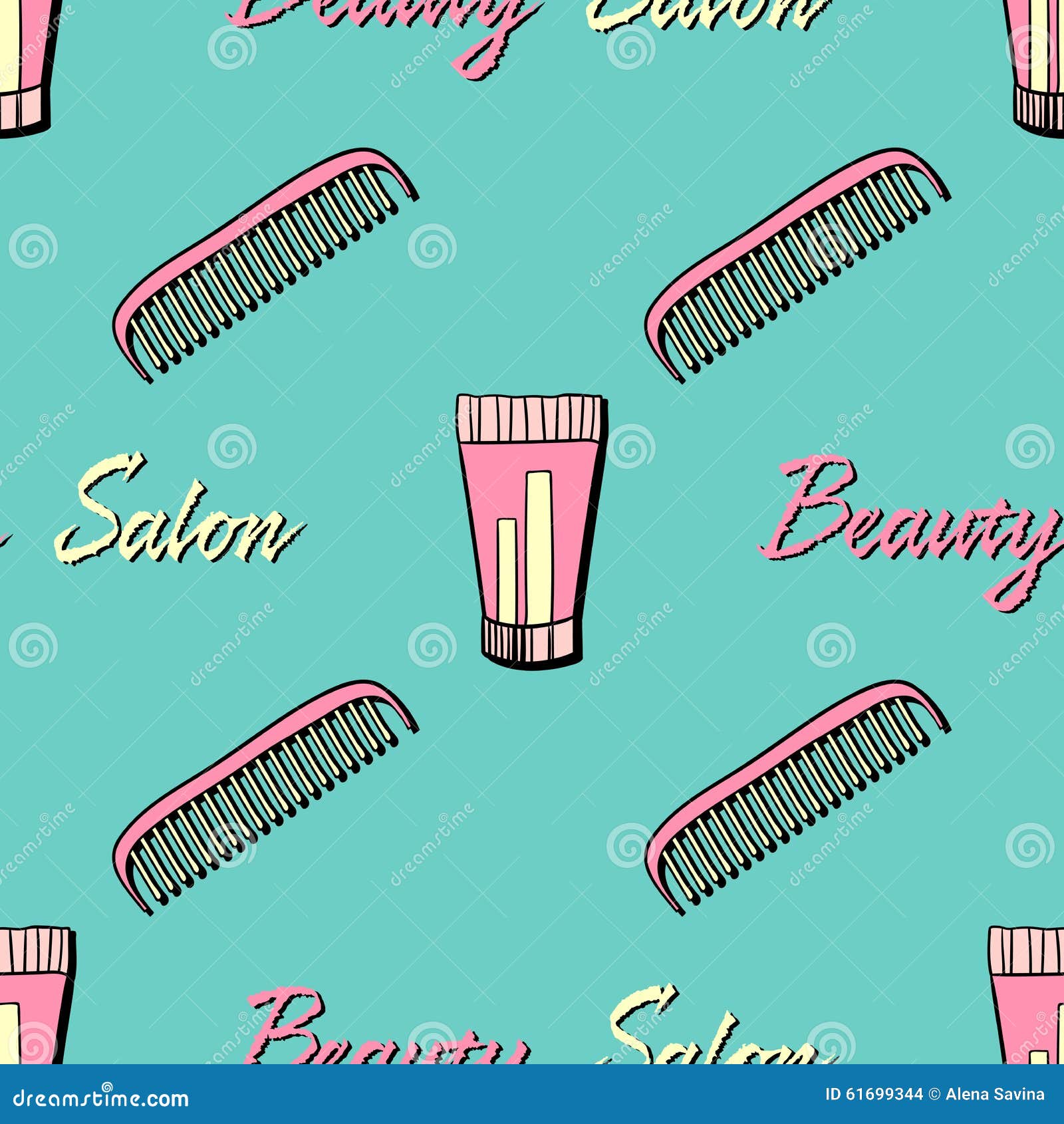 Beauty Salon Seamless Pattern 3 Stock Vector - Illustration of glamour ...