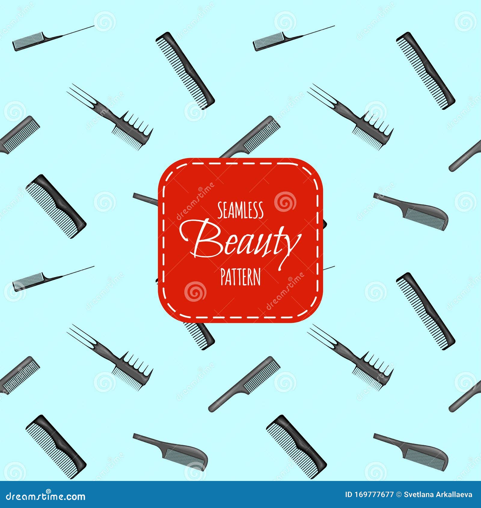 Beauty Seamless Pattern with Combs. Cartoon Style Stock Illustration ...