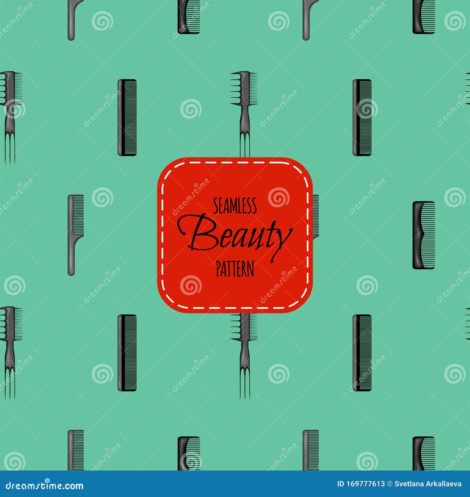 Beauty Seamless Pattern with Combs. Cartoon Style Stock Illustration ...