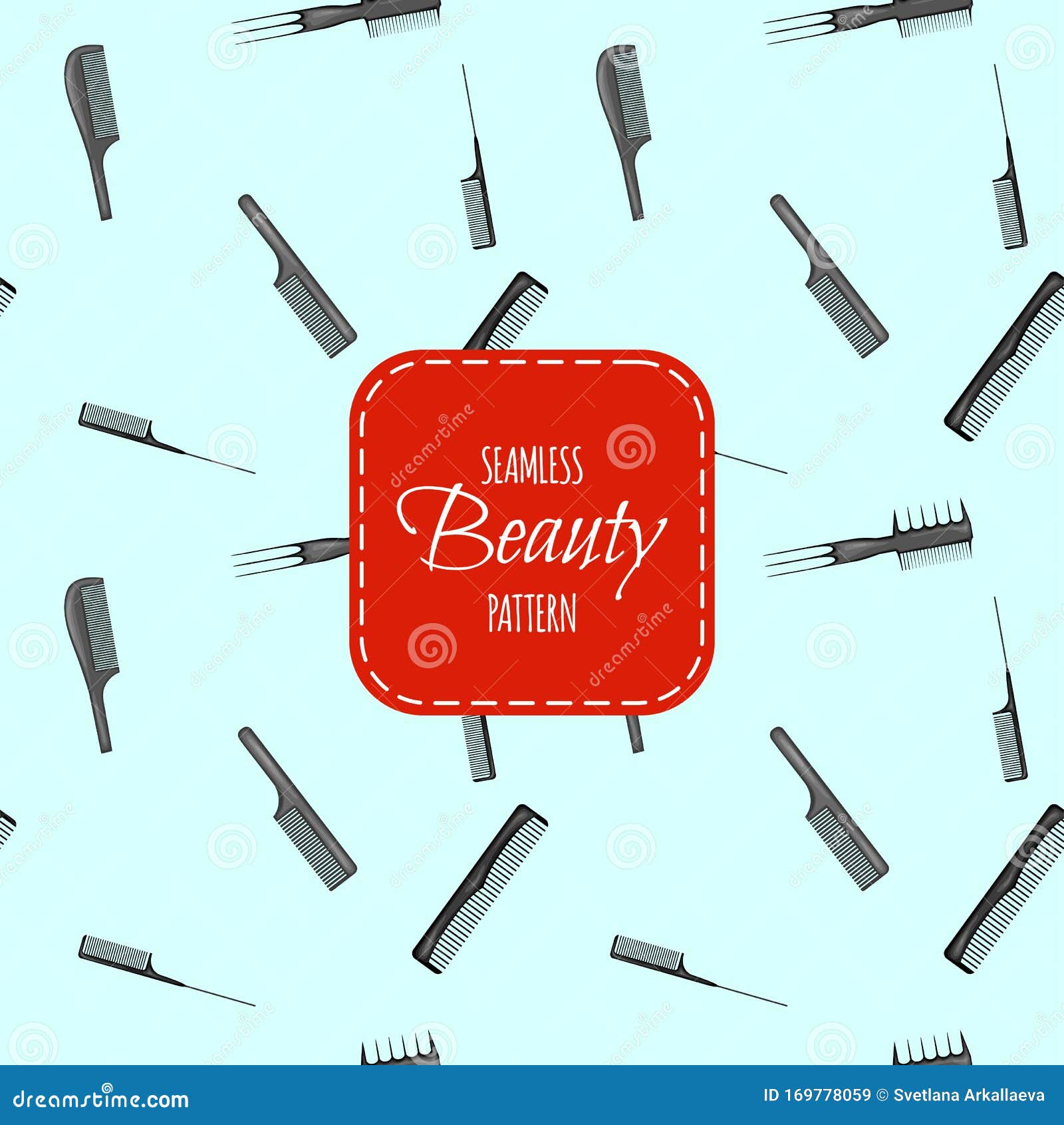 Beauty Seamless Pattern with Combs. Cartoon Style Stock Illustration ...