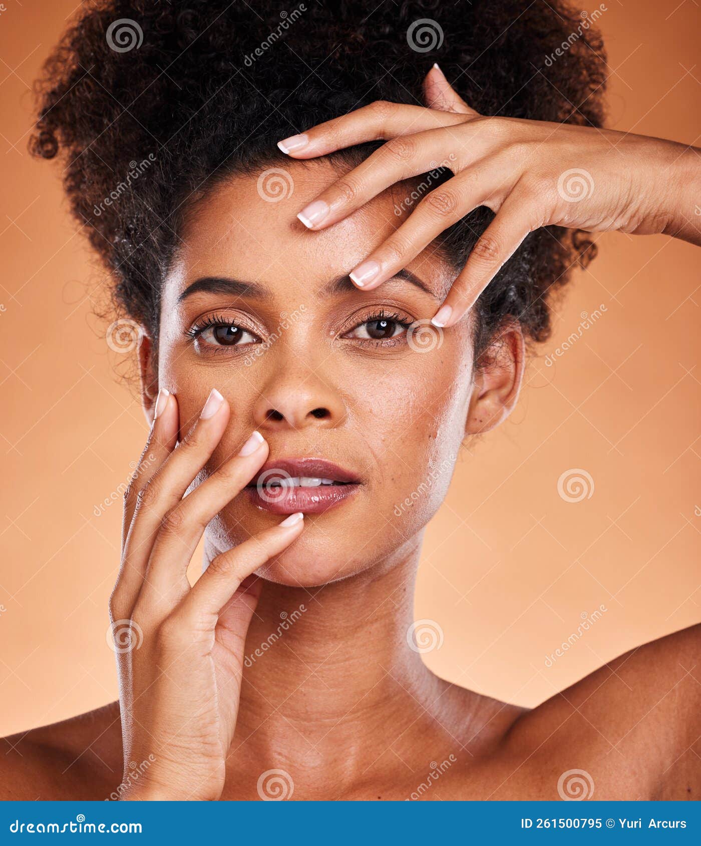 Beauty Self Care And Face Portrait Of Black Woman With Luxury Skincare