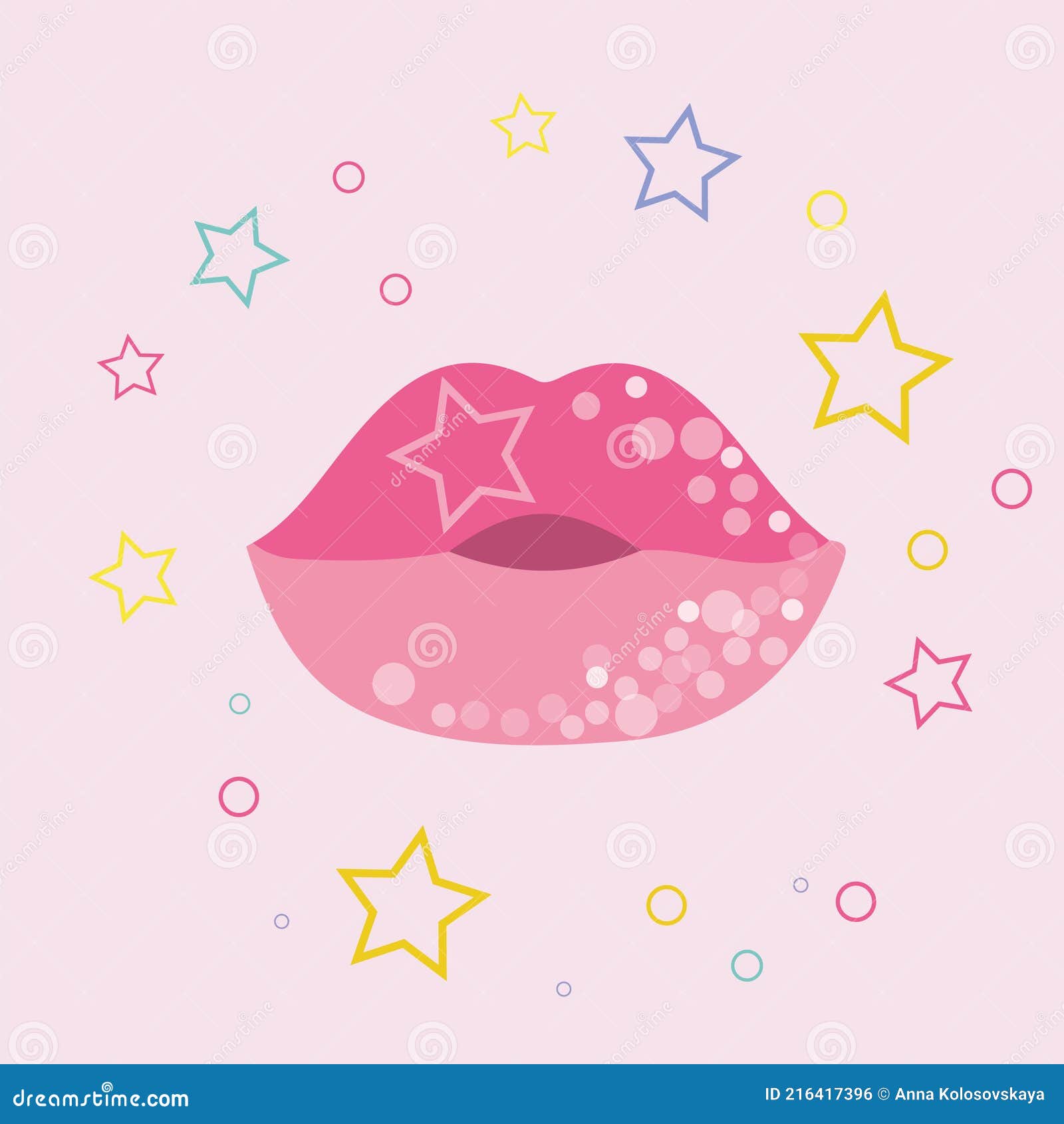 Beauty Shiny Lips Flat Design Logo Vector Stock Vector - Illustration ...