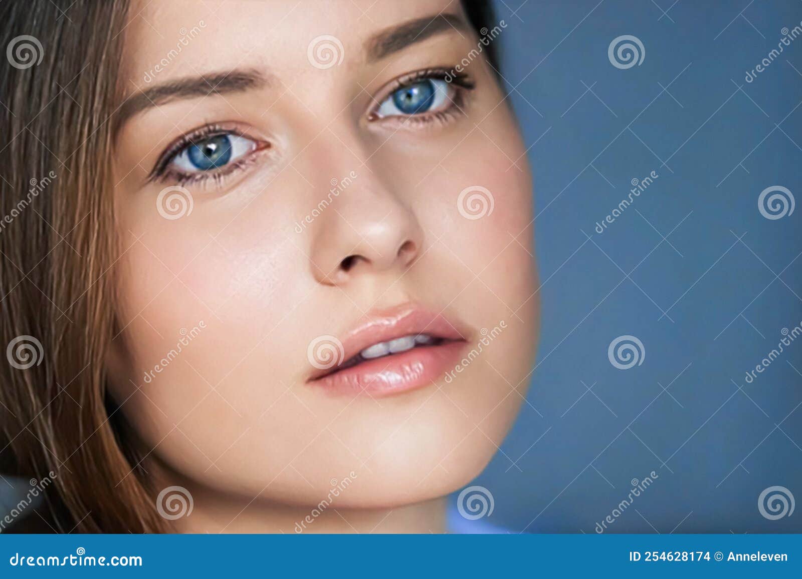 Beauty And Skincare Beautiful Woman With Blue Eyes Natural Make Up