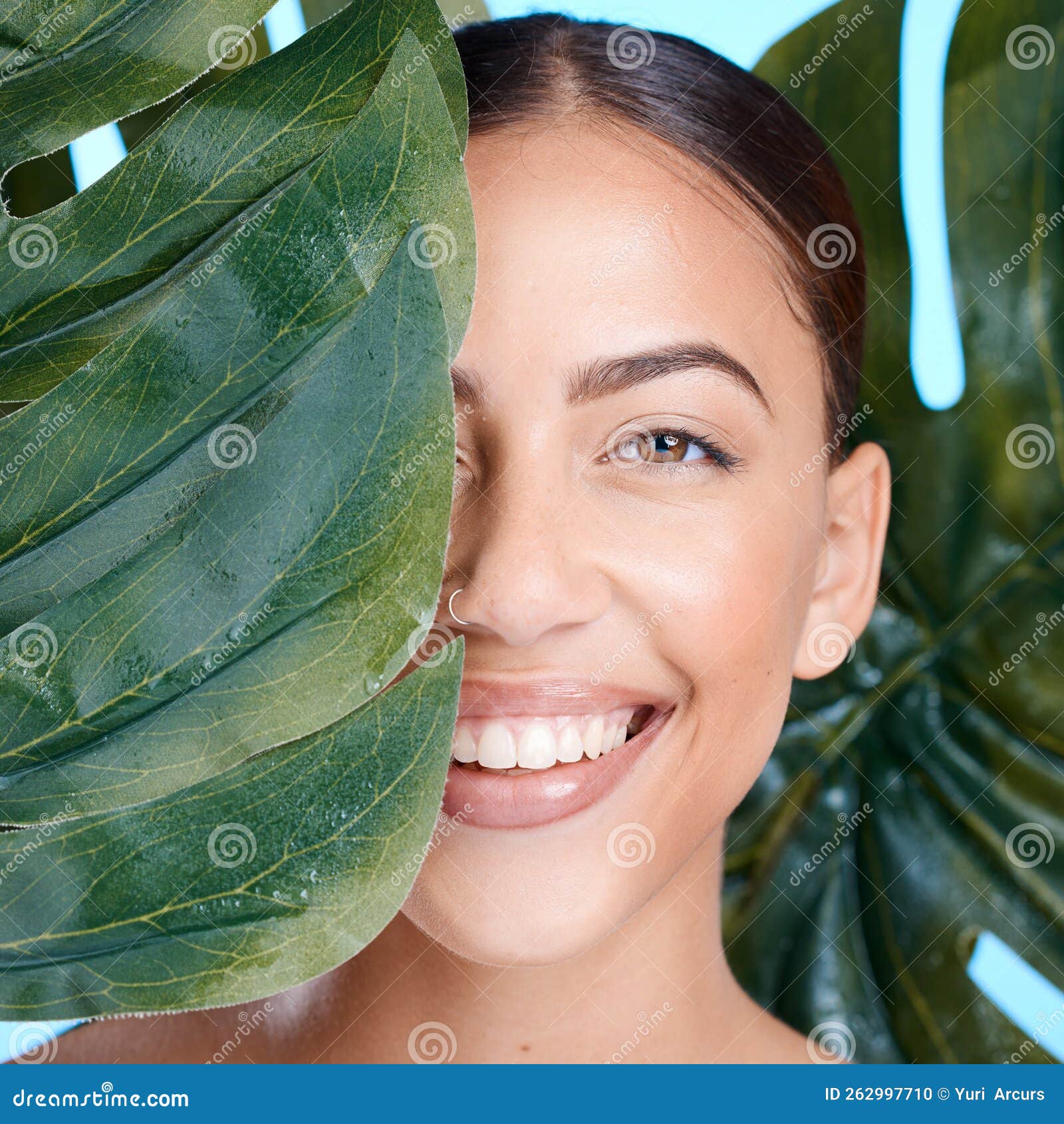Beauty Skincare And Jungle With Leaf Woman For Product Tropical And