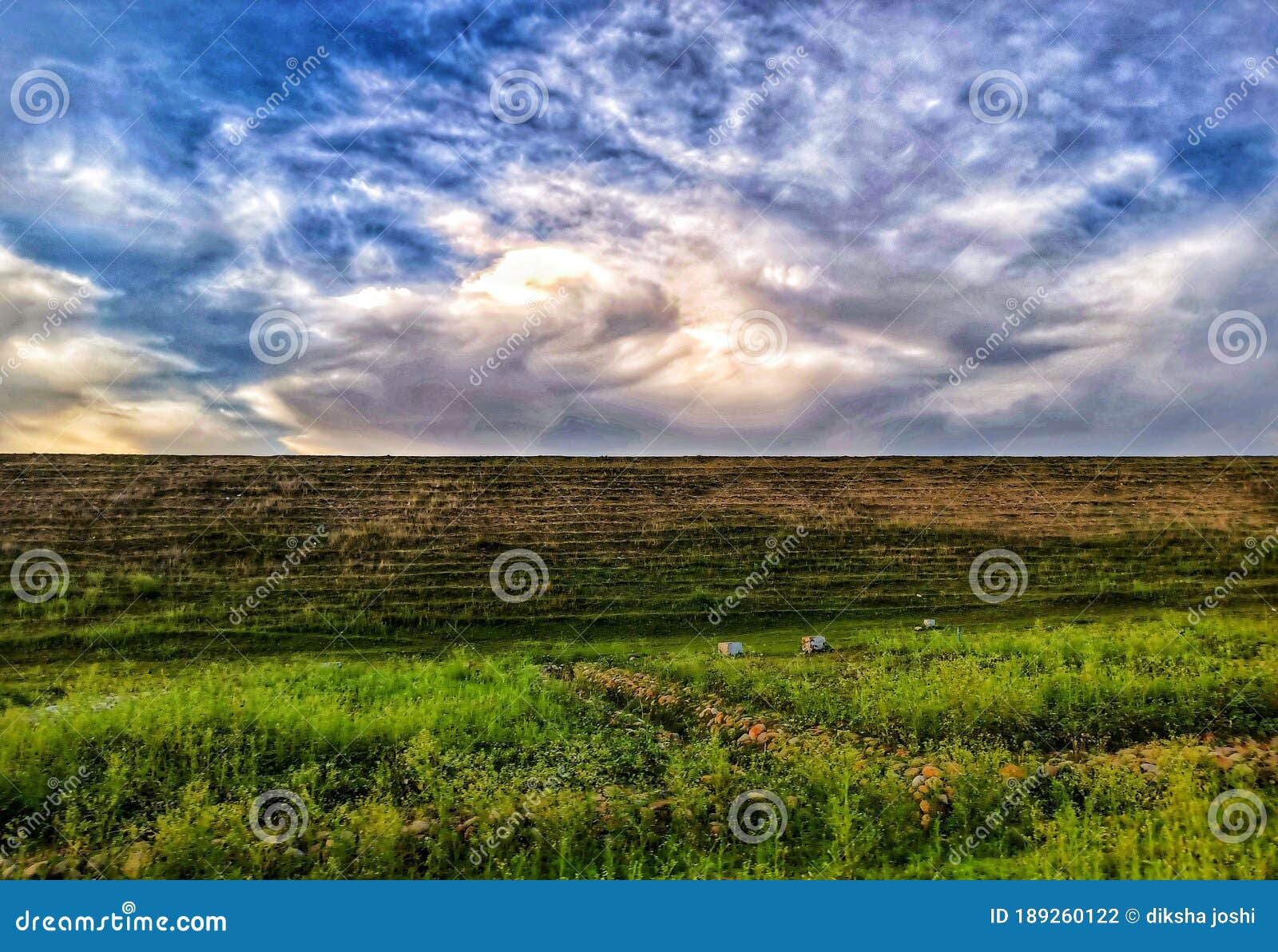 Beauty of the Sky and the Greenery. Stock Photo - Image of cloudy ...