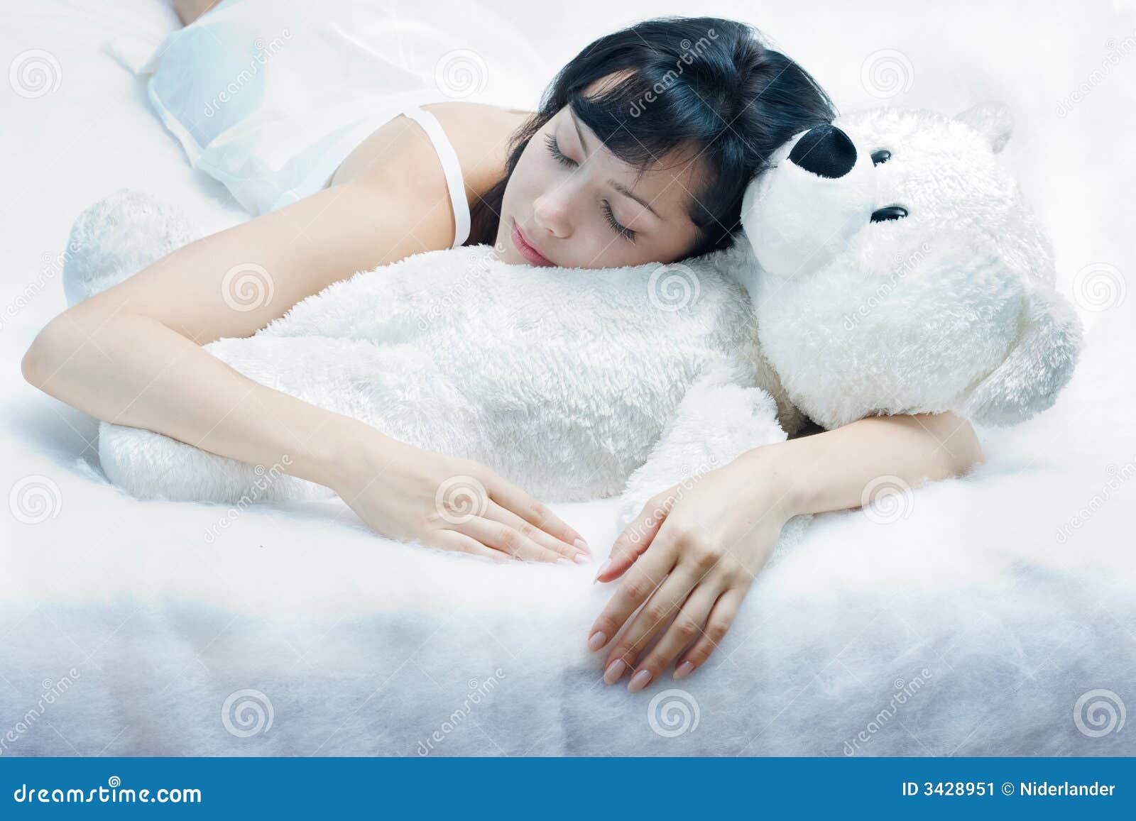 Beauty-sleep stock image. Image of female, teddy, beauty - 3428951