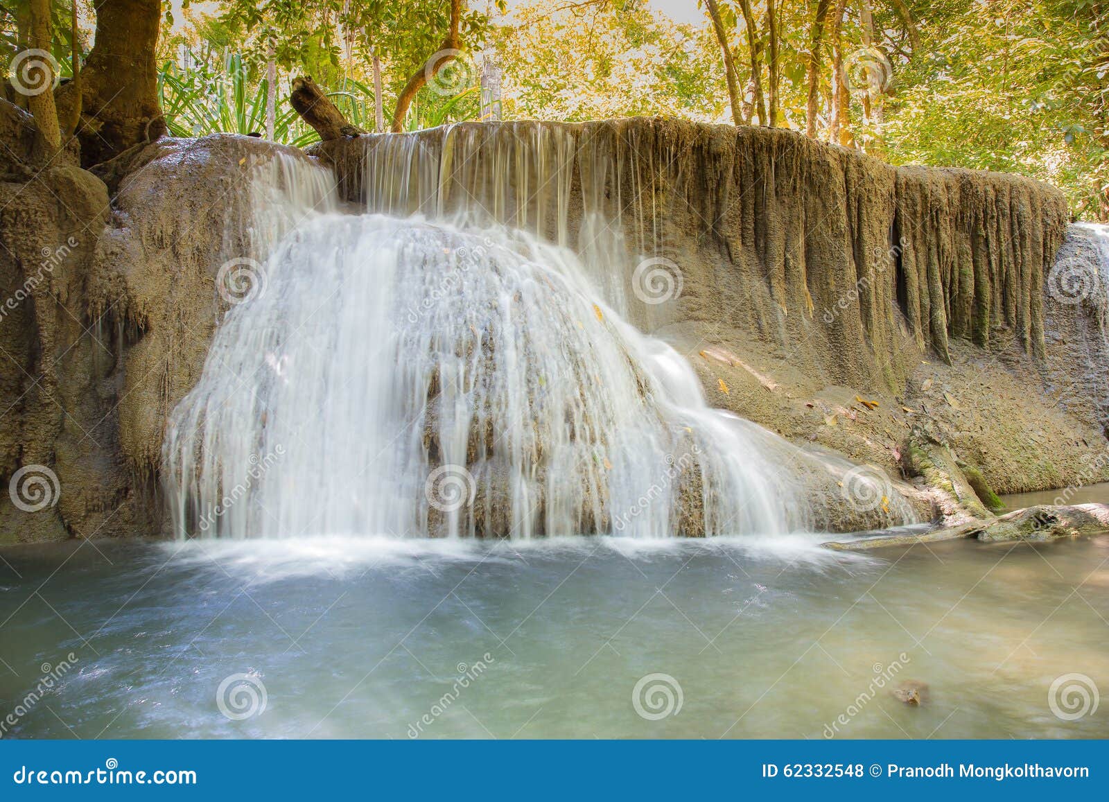 Beauty of Spring Water Fall in Deep Forest National Park Stock Photo ...