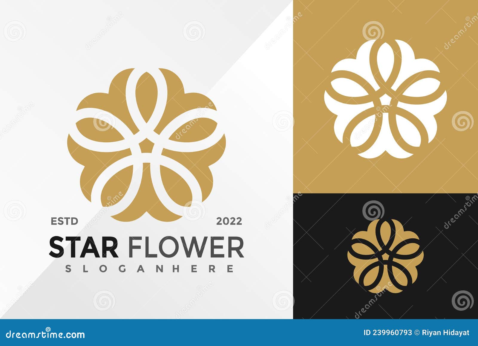 Beauty Star Floral Logo Design Vector Illustration Template Stock ...