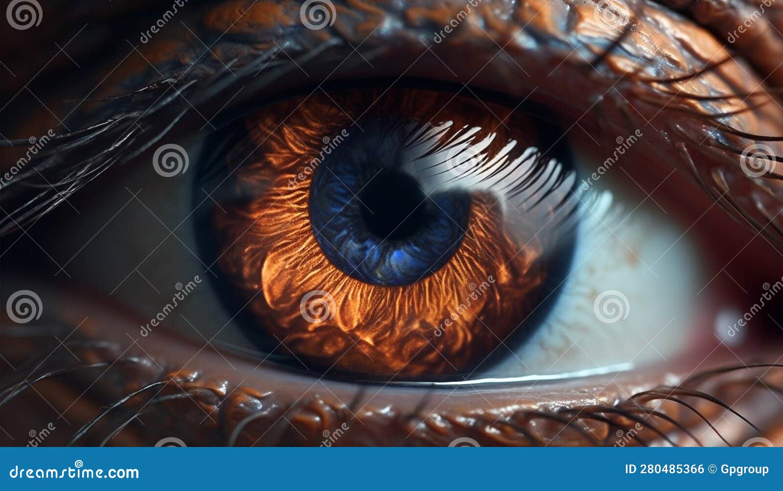 Beauty Staring Back, Eyes Reflecting Nature Pattern Generated by AI ...