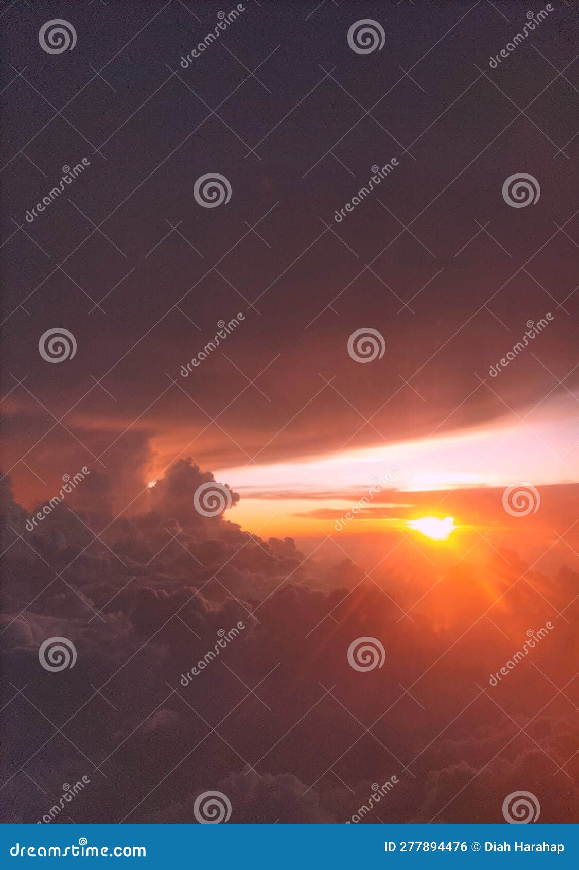 The Beauty of the Sunset on the Eastern Horizon Above the Clouds Stock ...