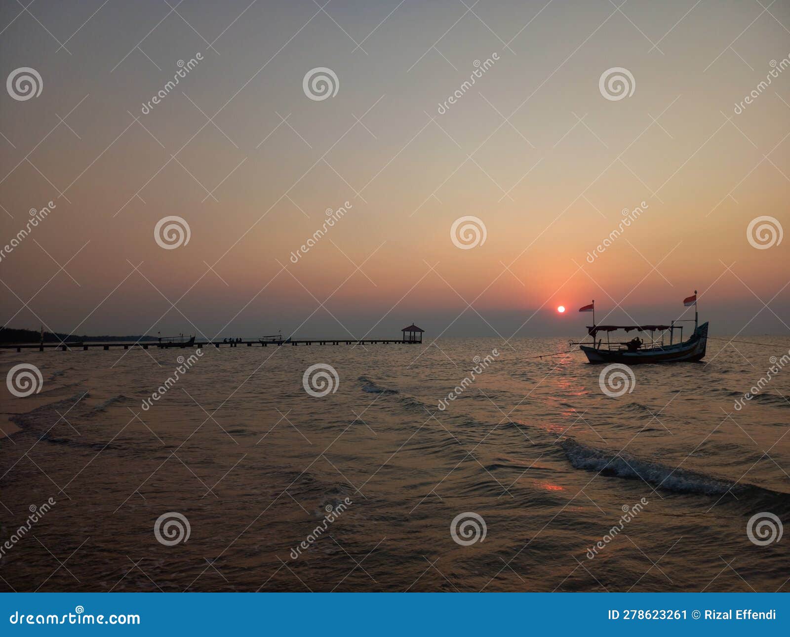 The Beauty of the Sunset on Karangjahe Beach, Rembang Regency Stock ...