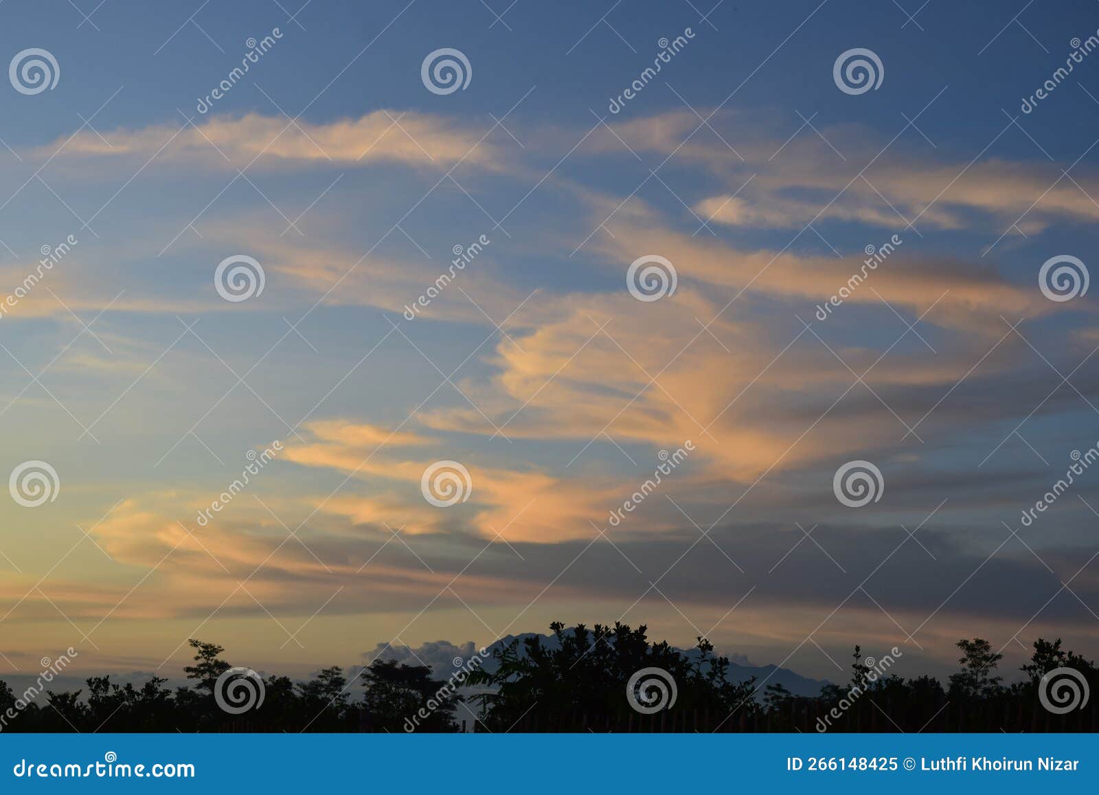 The Beauty of the Sunset in the Sky of Java Stock Image - Image of tree ...