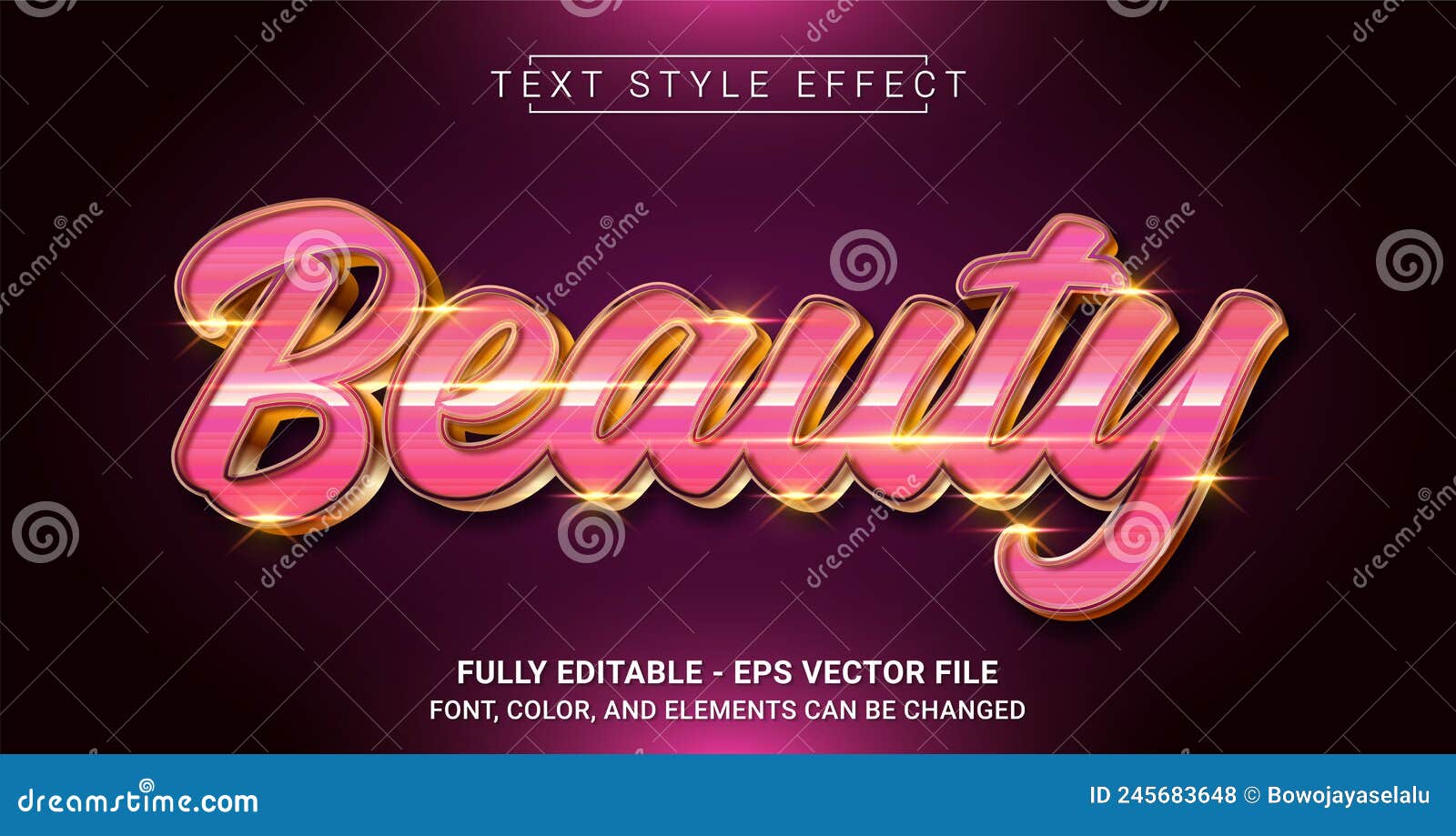 Beauty Text Style Effect. Editable Graphic Text Template Stock Vector ...