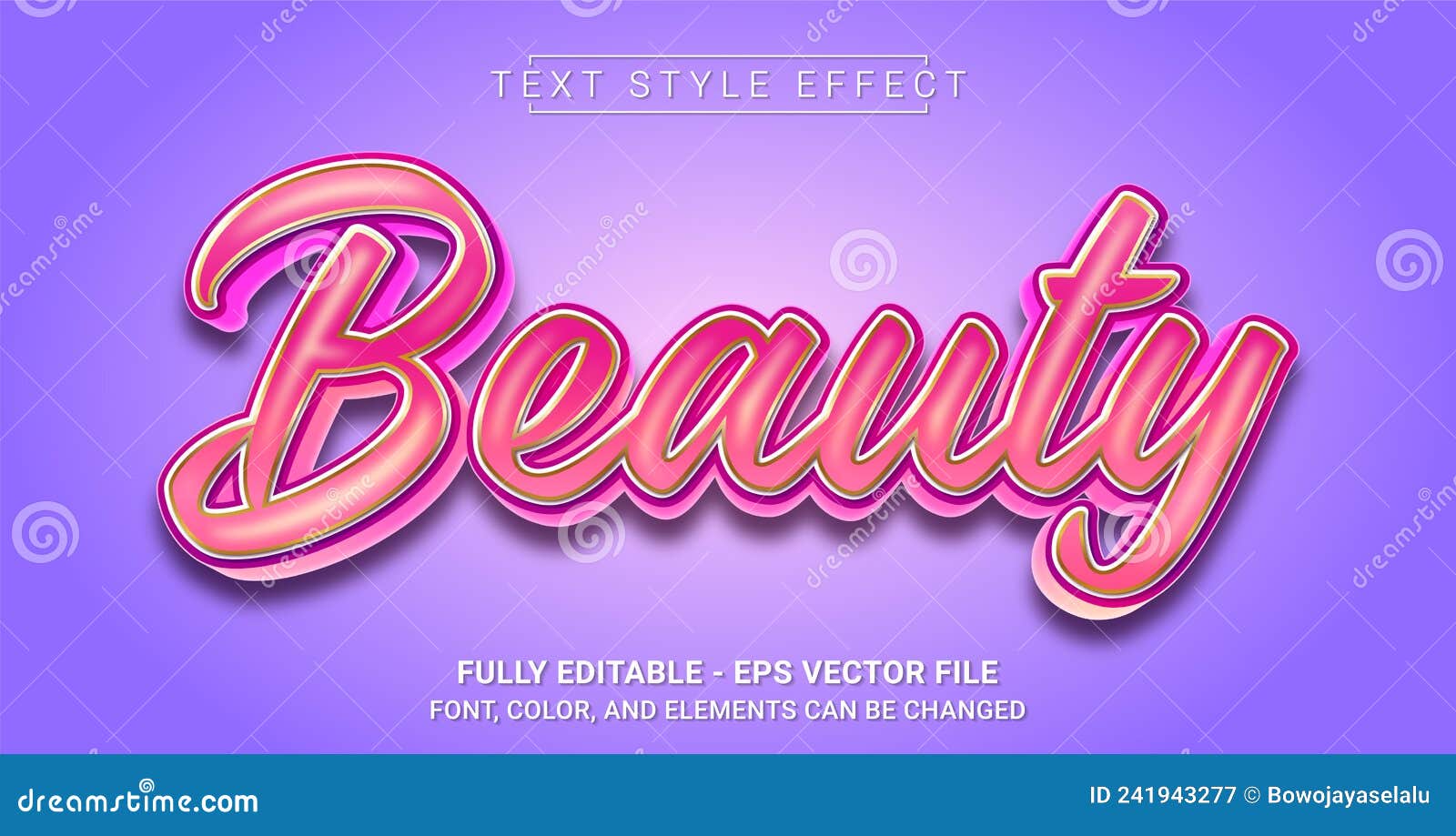 Beauty Text Style Effect stock vector. Illustration of calligraphy ...