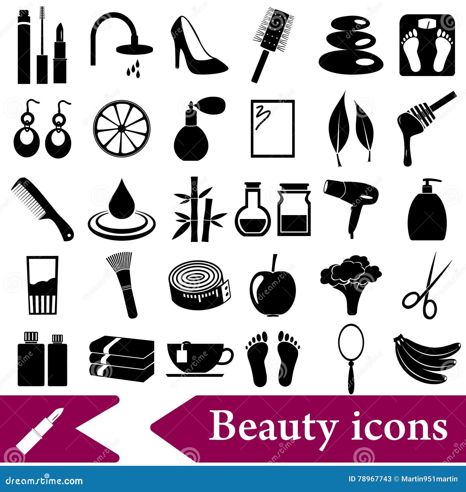 Beauty Theme Big Set of Various Icons Eps10 Stock Vector - Illustration ...