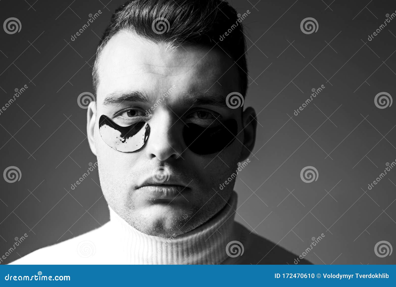 Metrosexual Concept Man Bristle Serious Strict Face Looks Back
