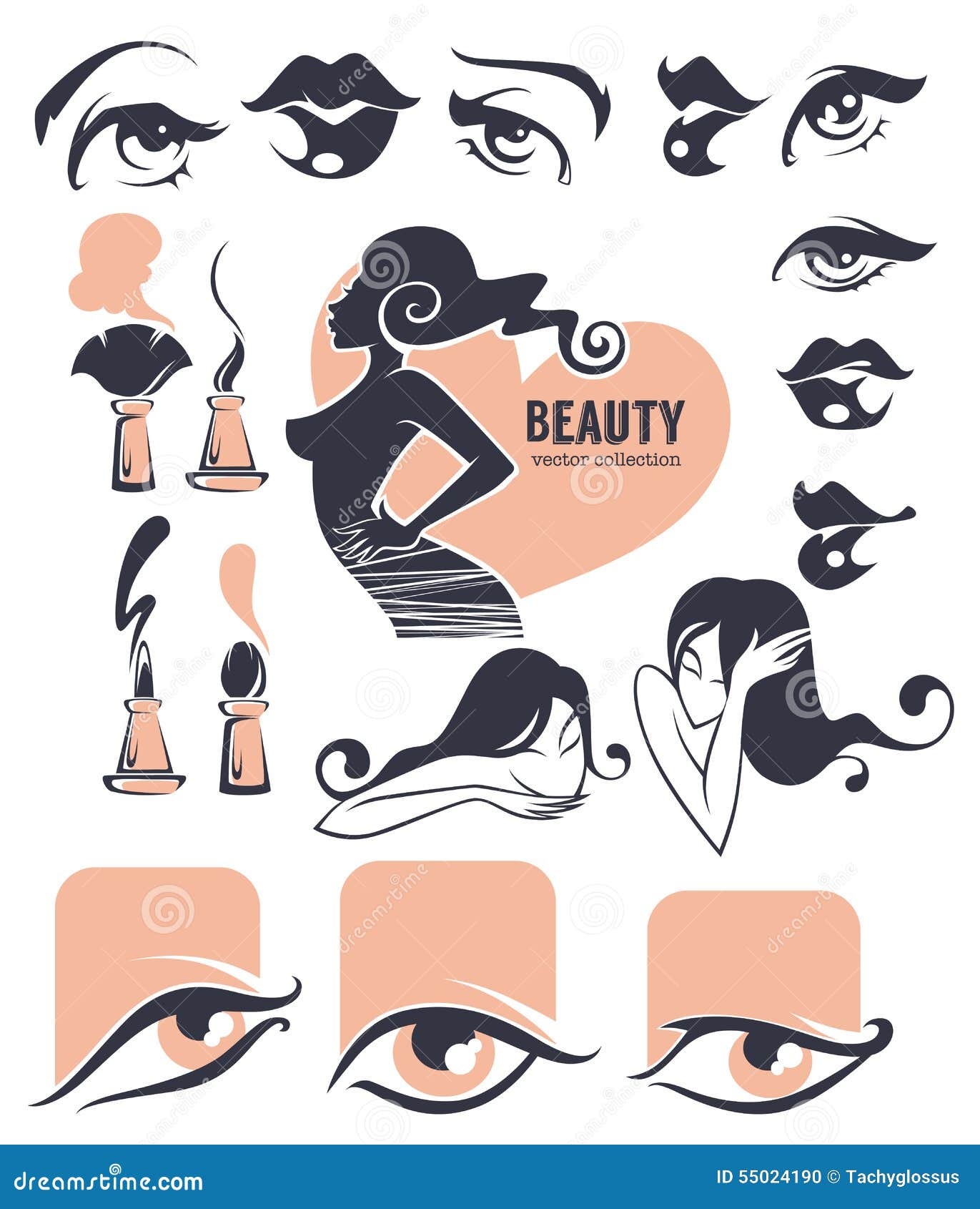 Beauty vector collection stock vector. Illustration of foundation ...