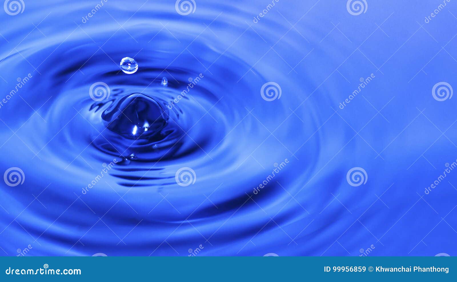 Beauty Water Drip in Blue Background Stock Image - Image of purity ...