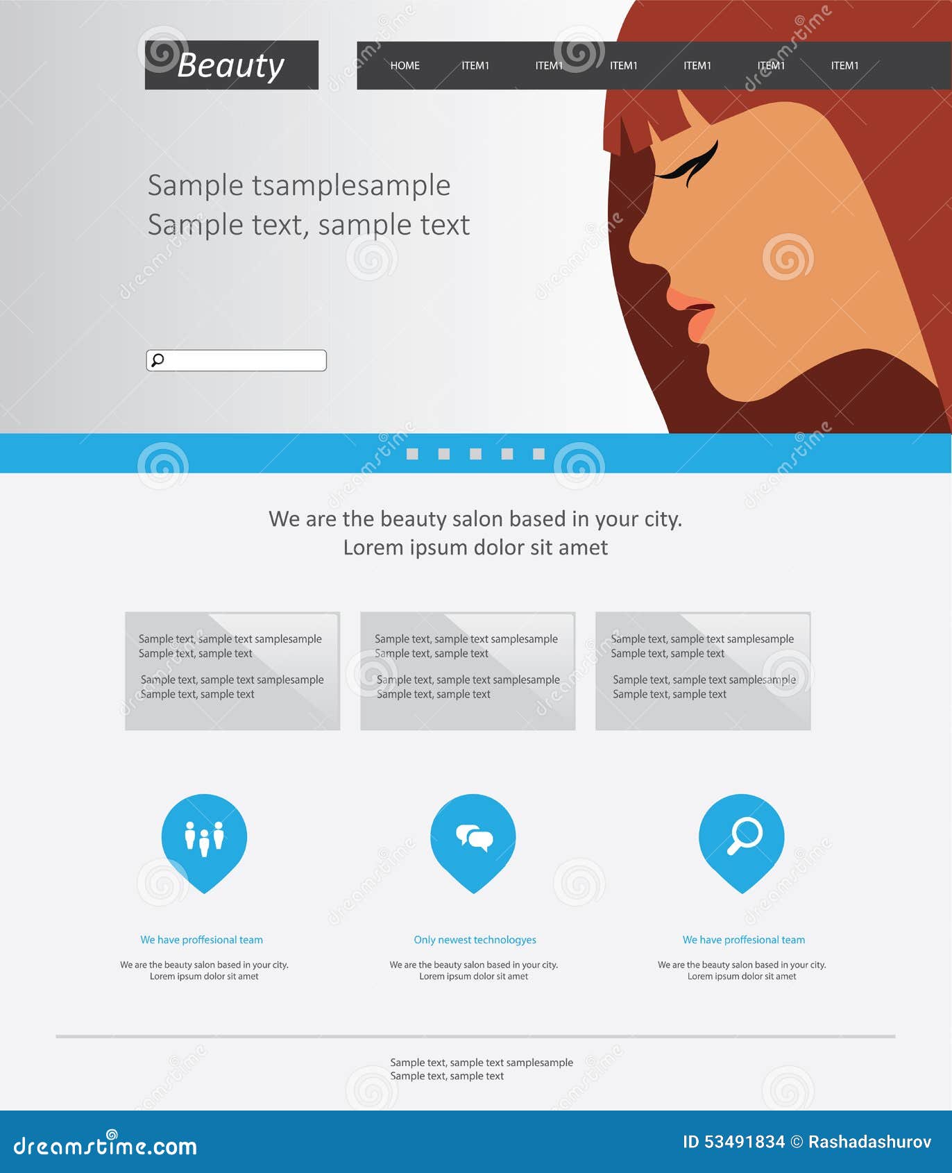 Beauty website template stock vector. Illustration of creative - 53491834