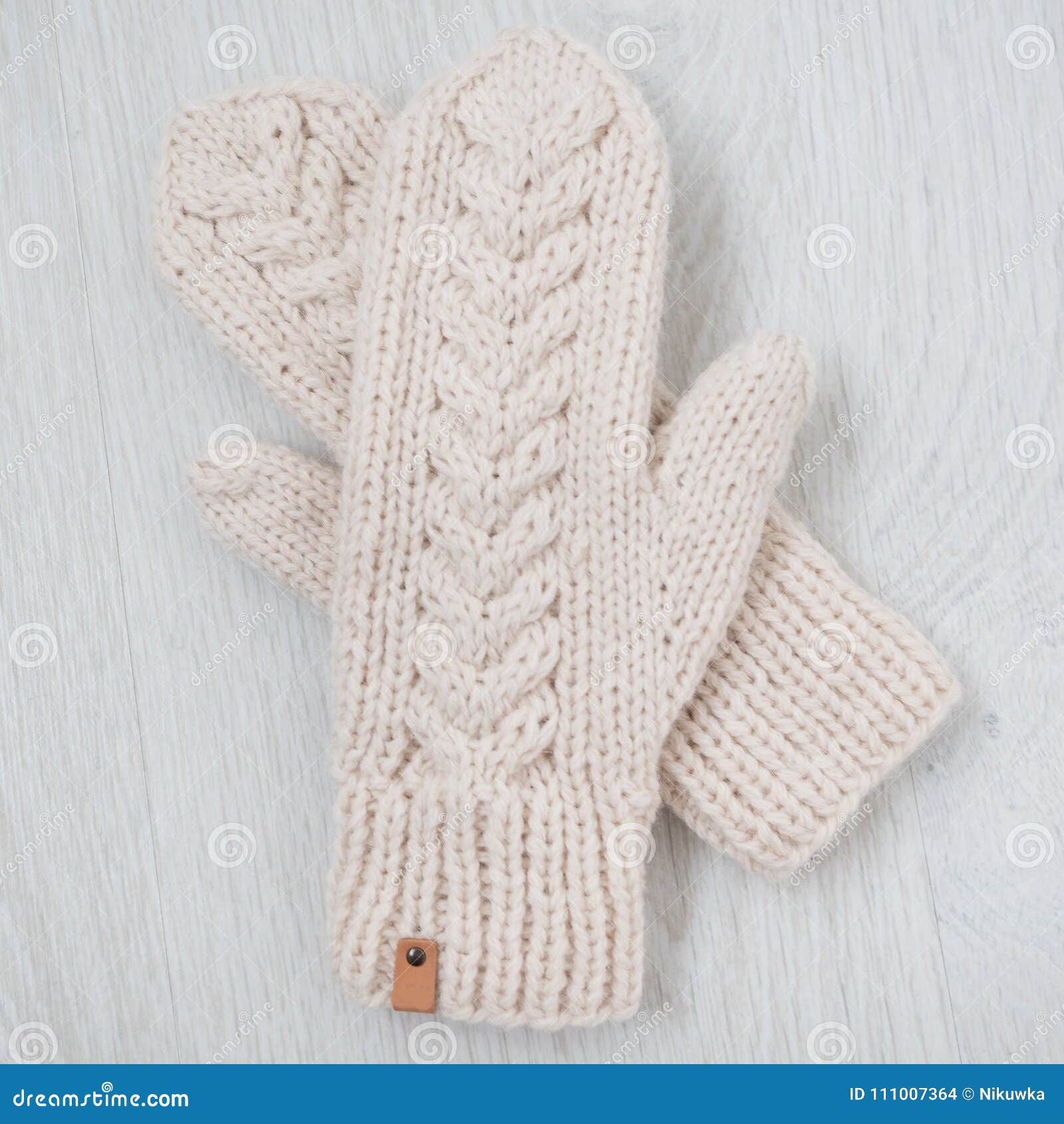 Beauty White Knitted Mittens Stock Photo - Image of beauty, kids: 111007364