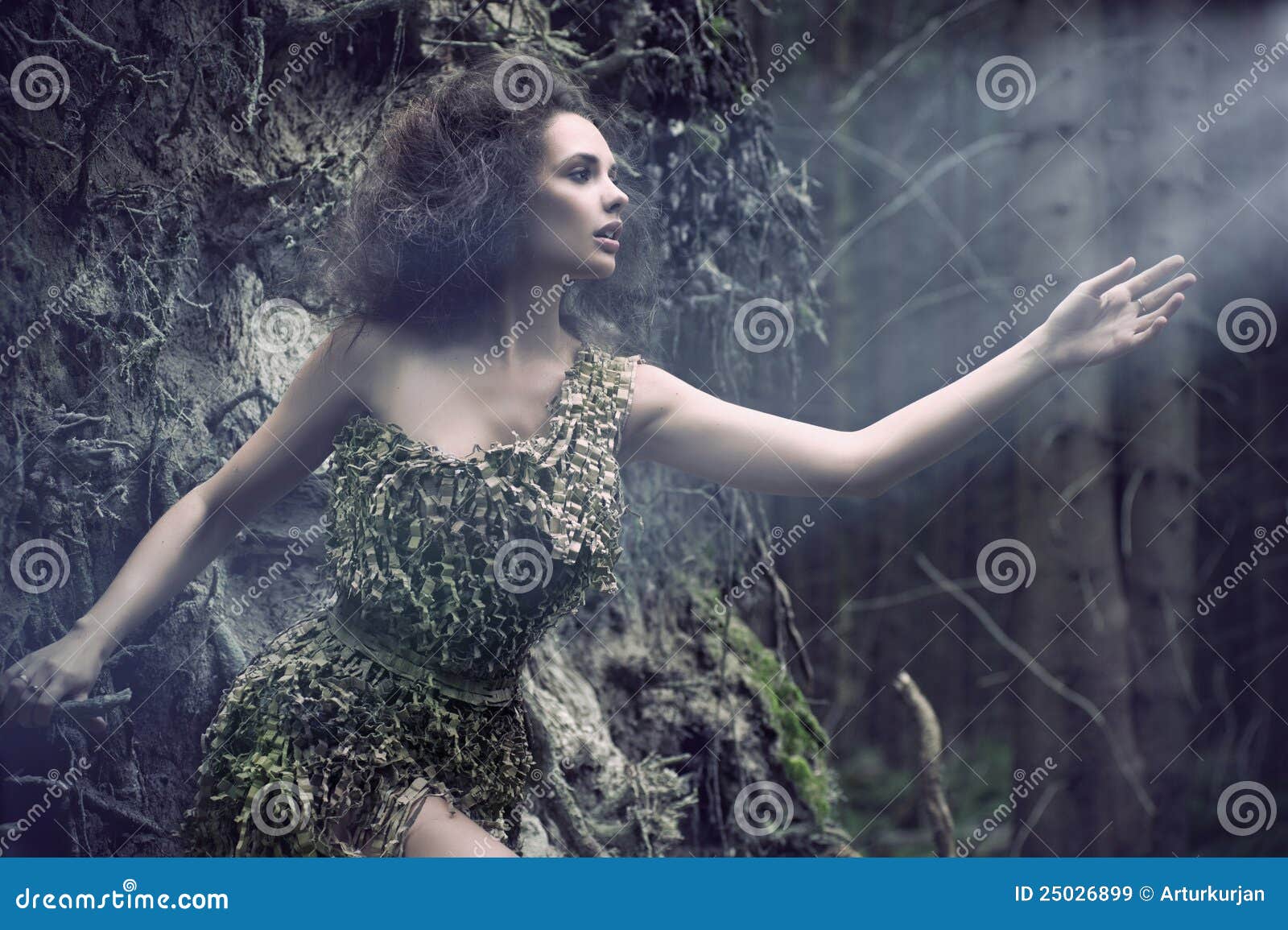 Beauty Woman As a Part of Tree Stock Image - Image of calm, fantasy ...