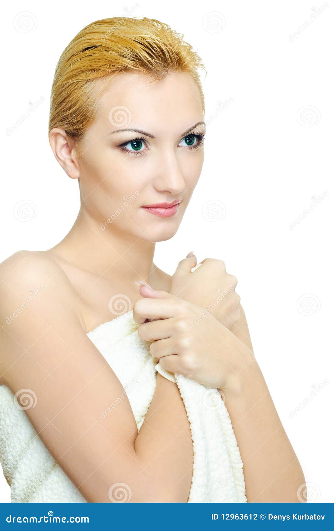 Beauty woman in bath towel stock photo. Image of healthy - 12963612