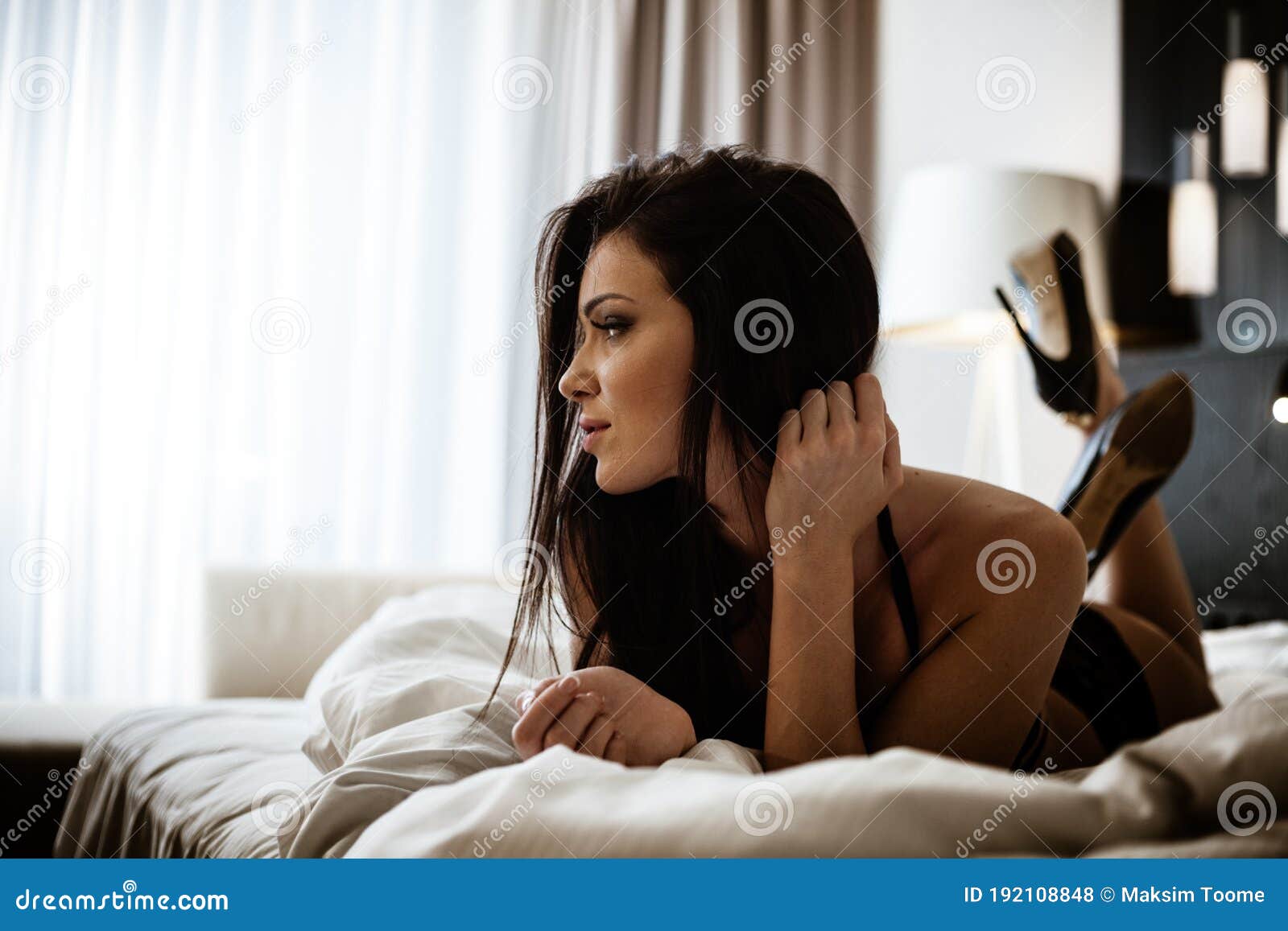 Beauty Of Woman Body And Lingerie Concept Beautiful Brunette Female