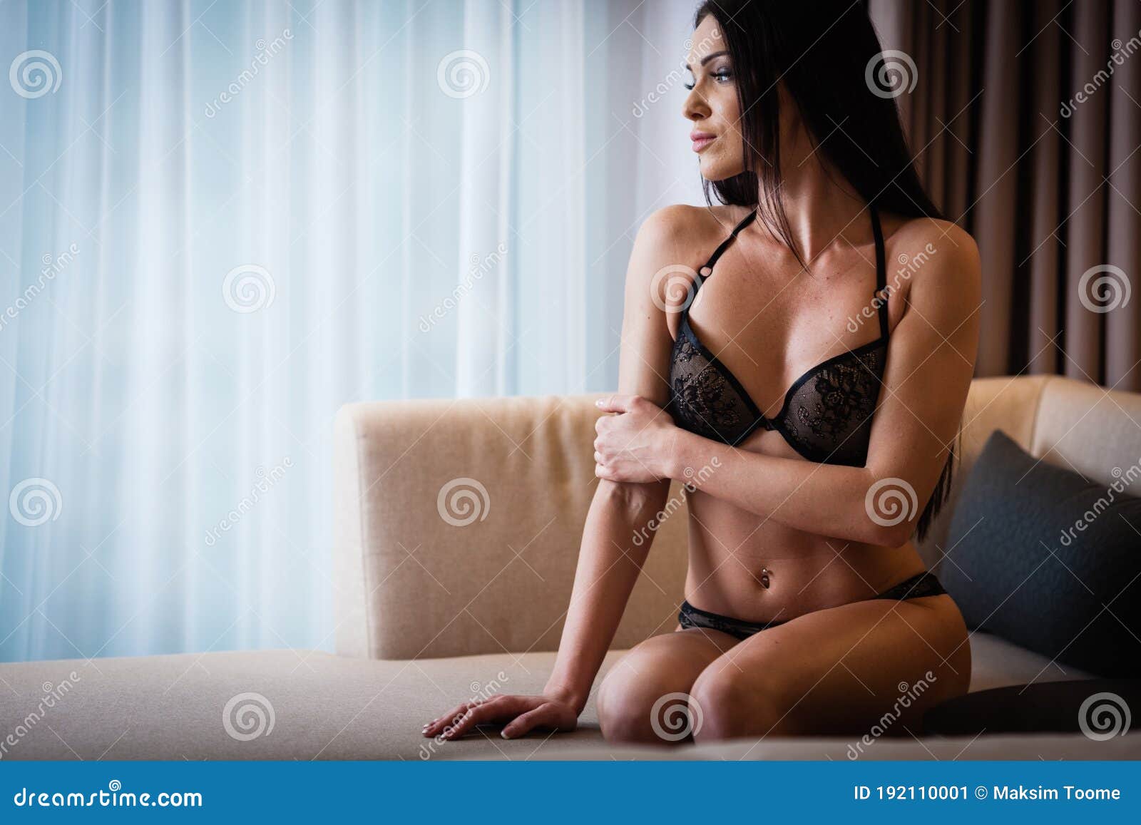 Beauty Of Woman Body And Lingerie Concept Beautiful Brunette Female