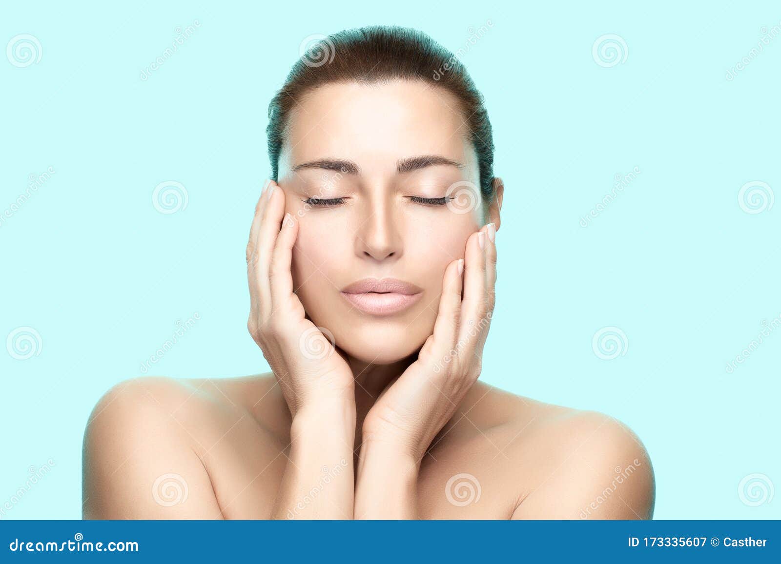 Beauty Woman Face With Clean Fresh Skin Spa Wellness And Skincare