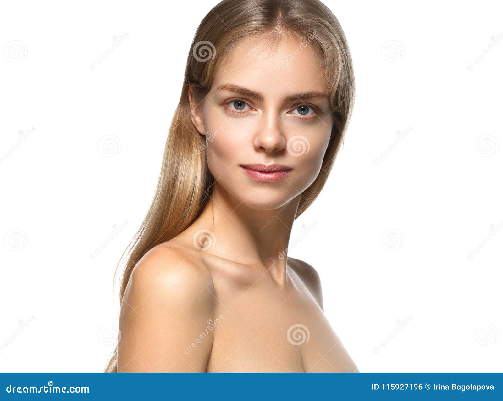 Beauty Woman Face Portrait Beautiful Model Girl With Perfect Fr Stock