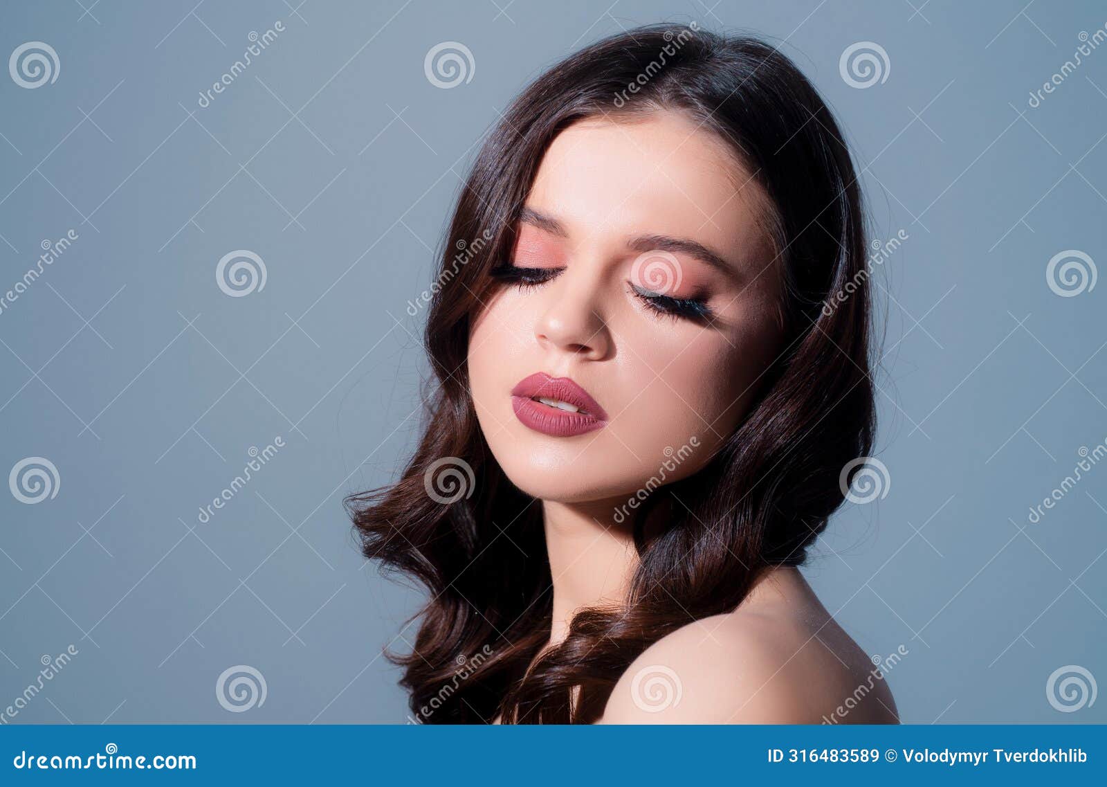 Beauty Woman Face Portrait Beautiful Young Girl With Clean Perfect