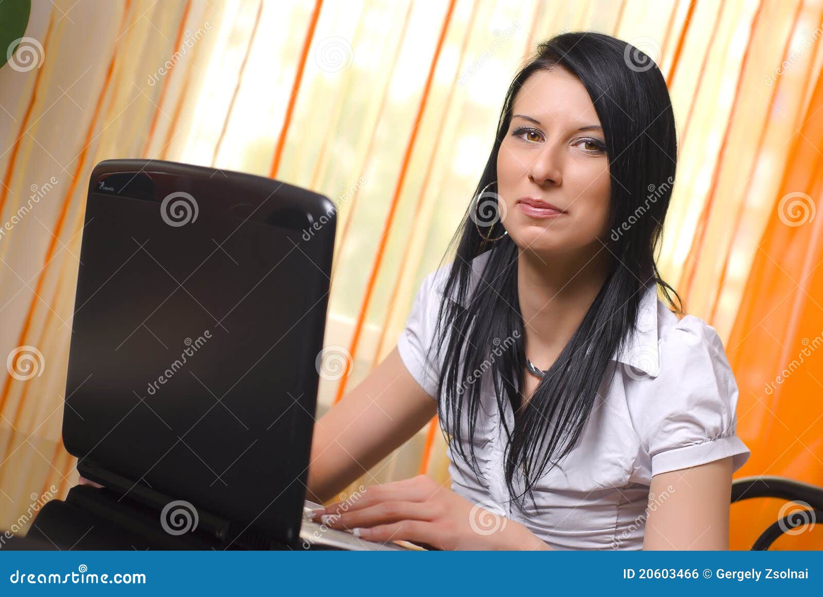 Beauty Woman with Laptop the Office Stock Photo - Image of computer ...