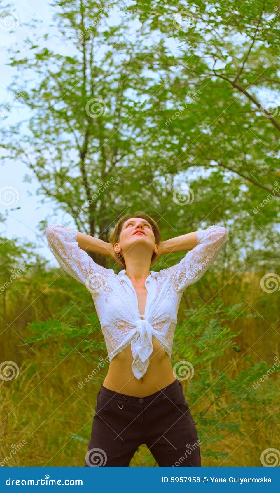 Beauty woman on nature stock photo. Image of beautiful - 5957958