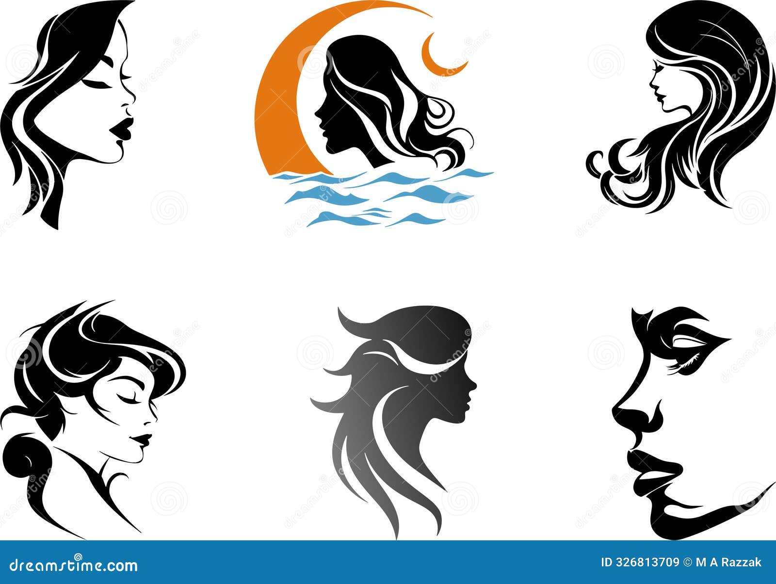 Beauty Woman Shape Image Logo Design Set Stock Illustration ...