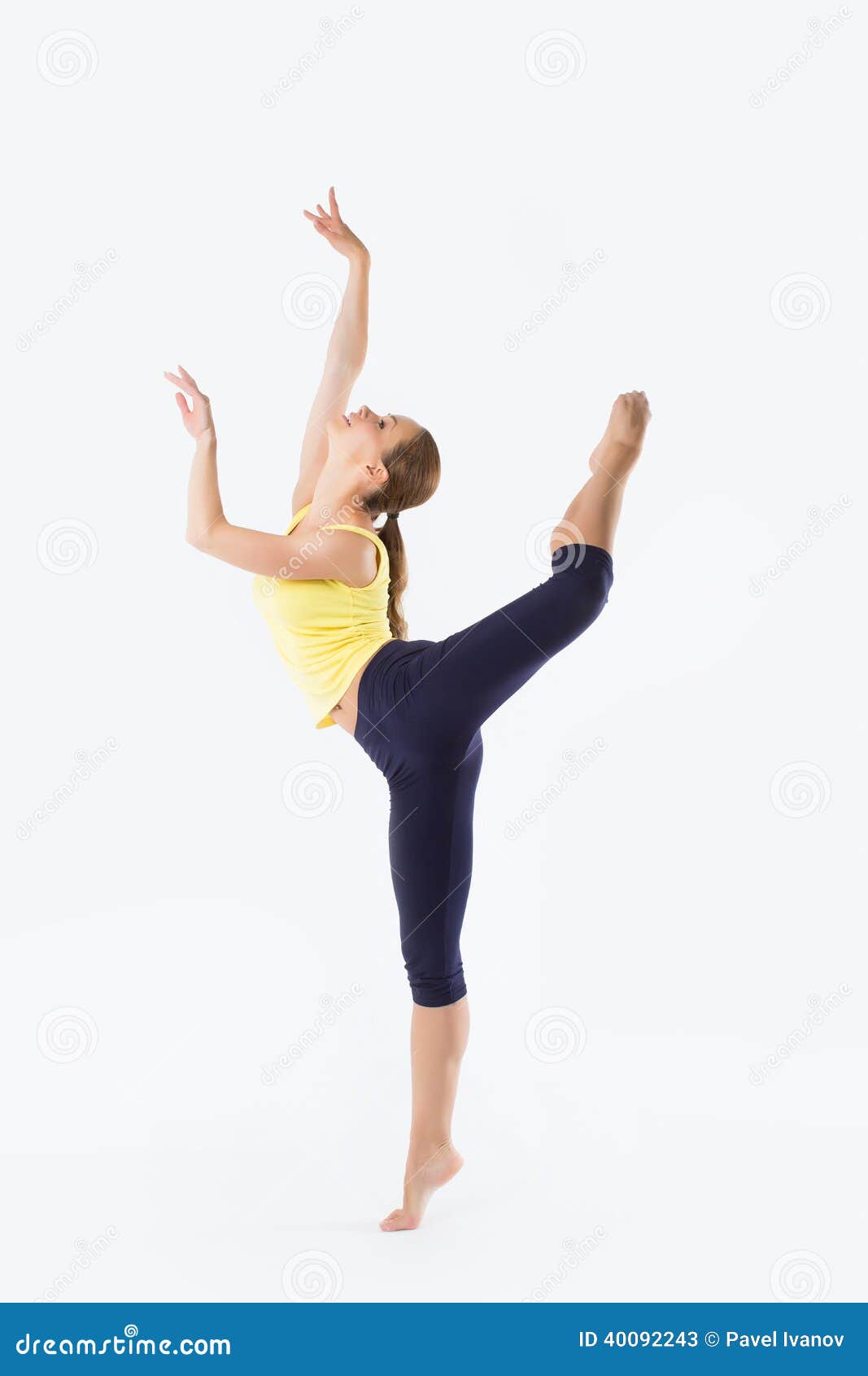 Beauty Woman Stand - Dancer Pose Stock Image - Image of stretching ...