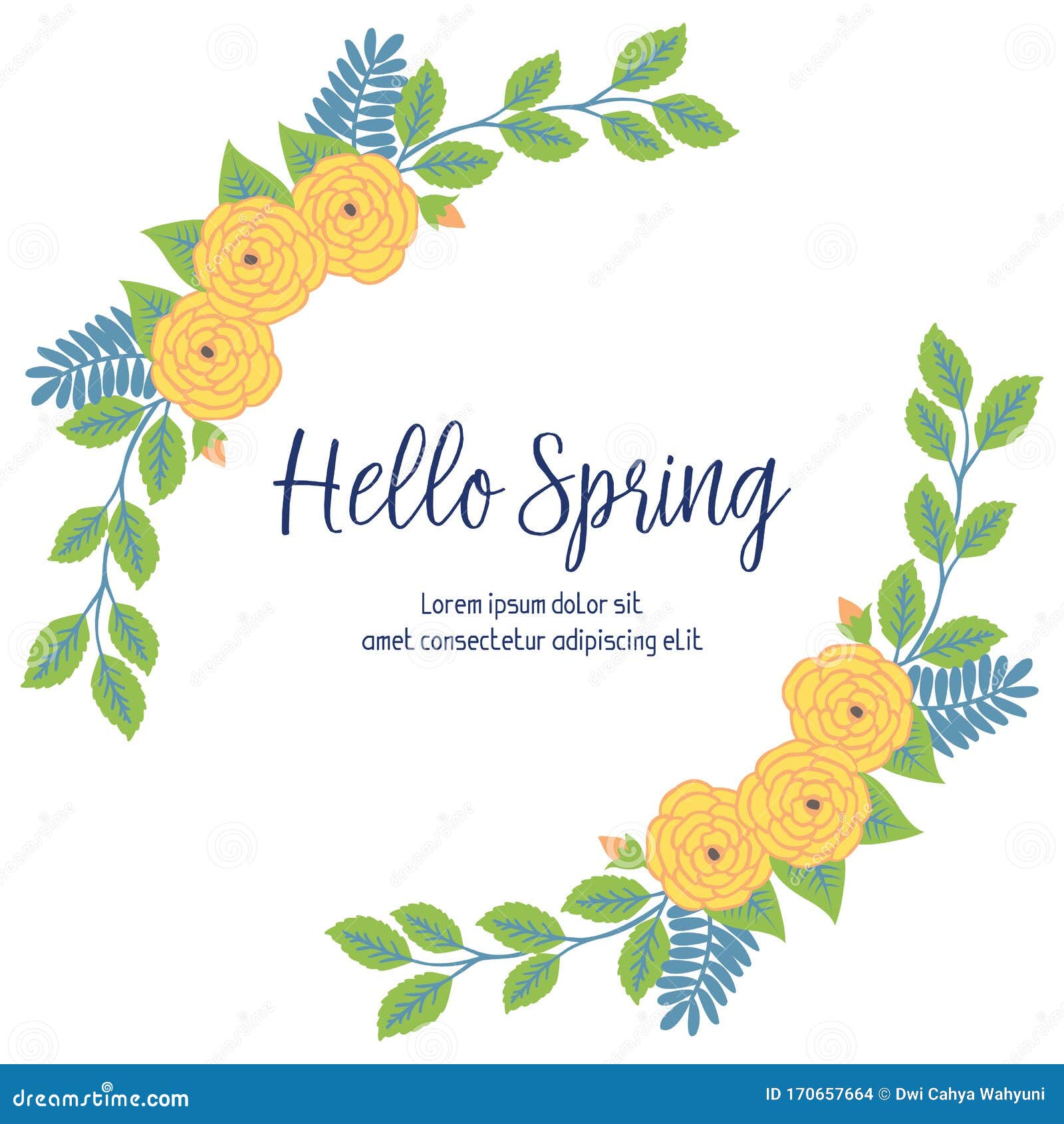 The Beauty of Yellow Rose Wreath Frame and Antique Leaf Pattern, for ...