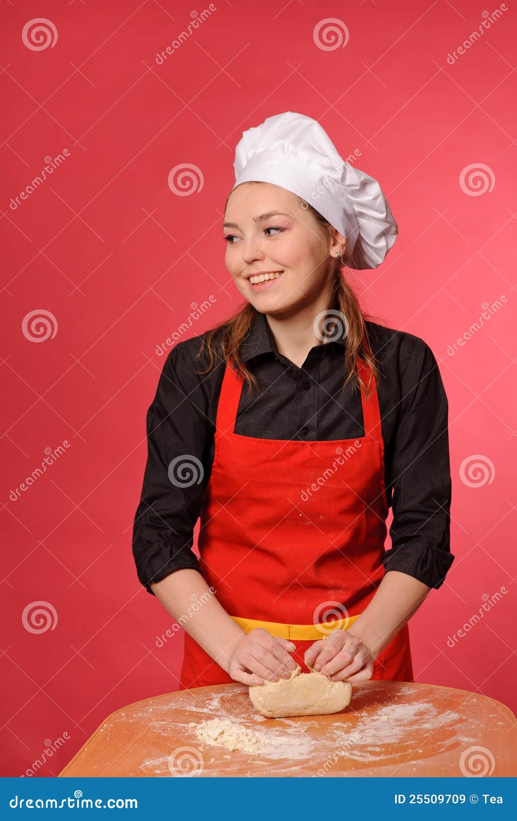 Beauty young cook stock image. Image of attractive, flour - 25509709