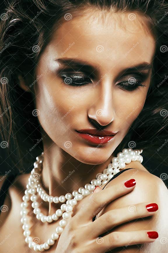 Beauty Young Sencual Woman With Jewellery Close Up Posing O Stock Image