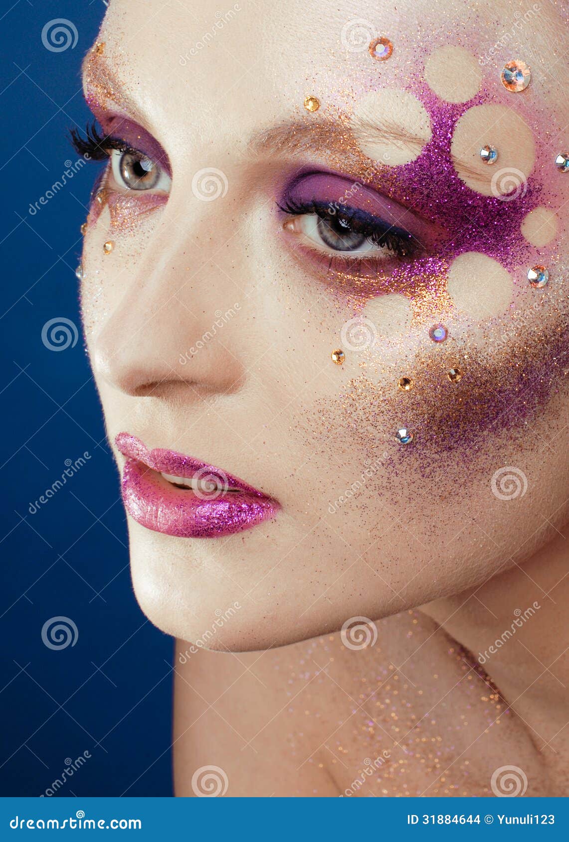 Beauty Young Woman with Creative Make Up Stock Photo - Image of ...