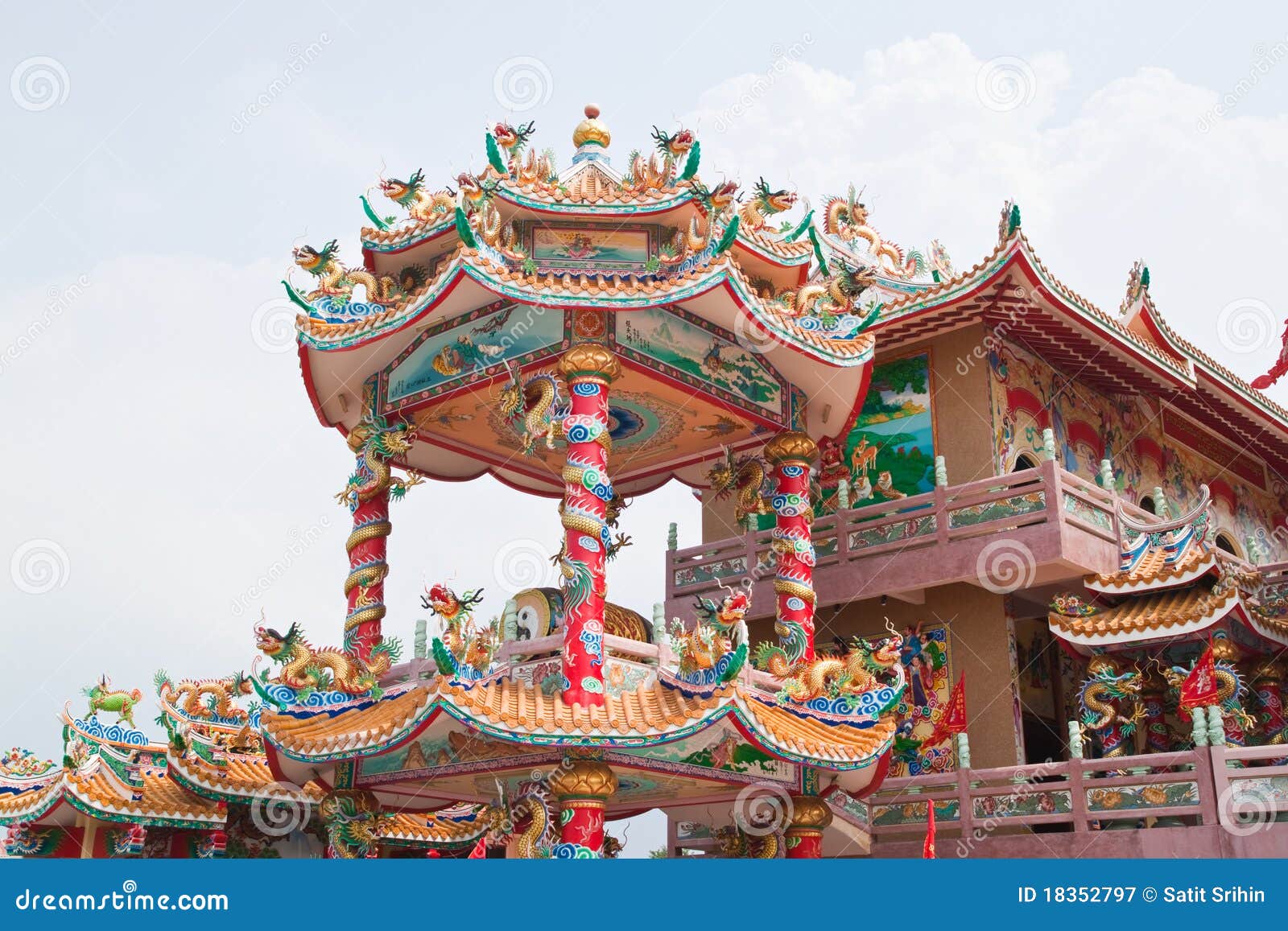 The Beautyful Chinese Shrine Stock Image - Image of culture, temple ...
