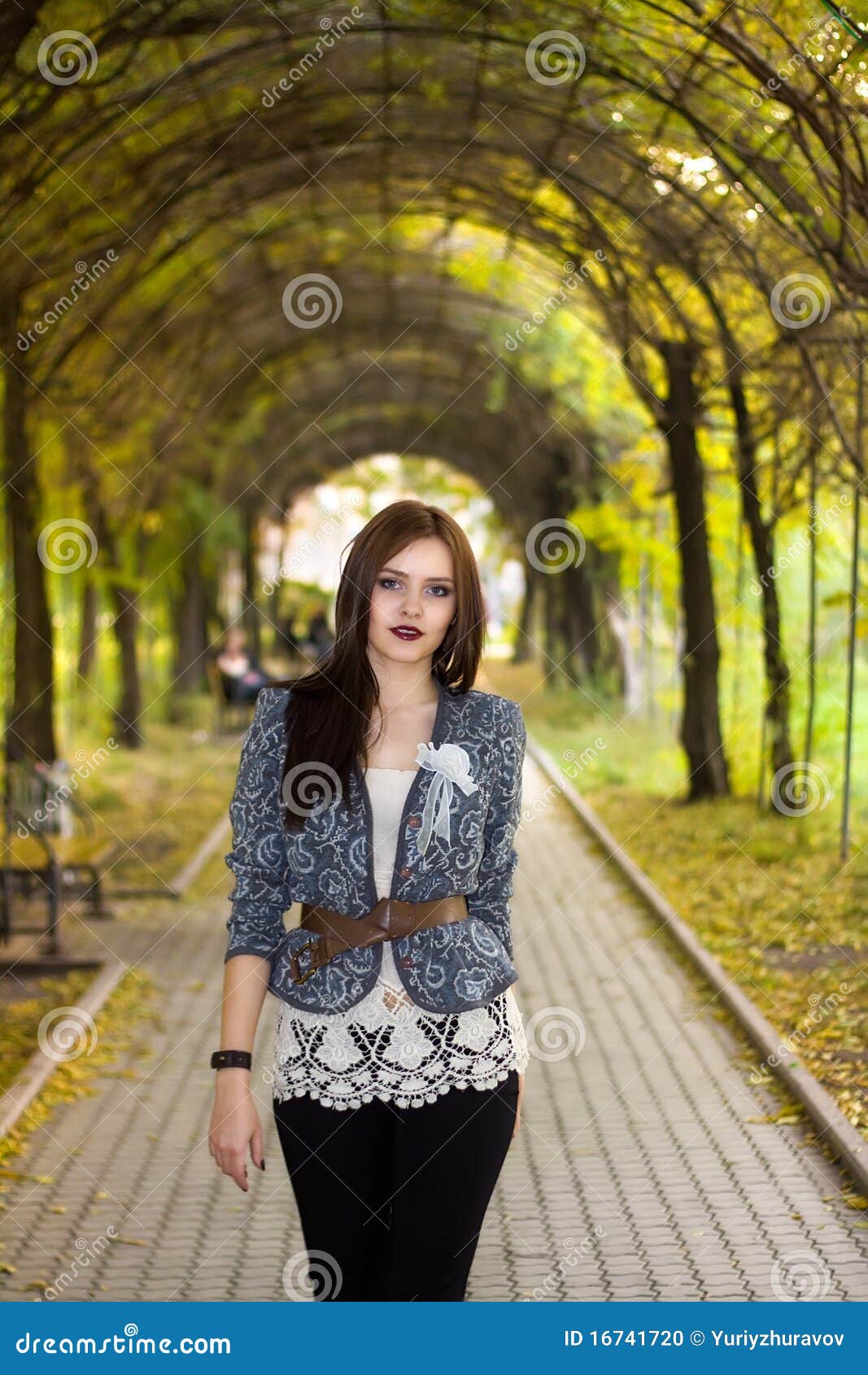 Beautyful woman in park stock photo. Image of attractive - 16741720