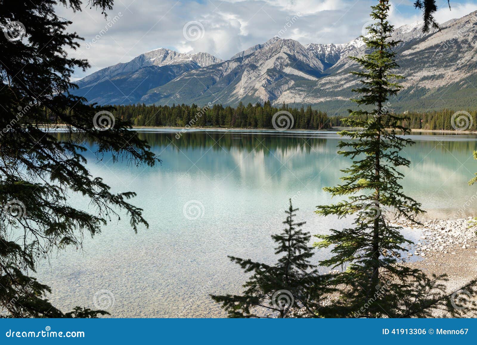 Beauvert Lake at Jasper stock photo. Image of serene - 41913306