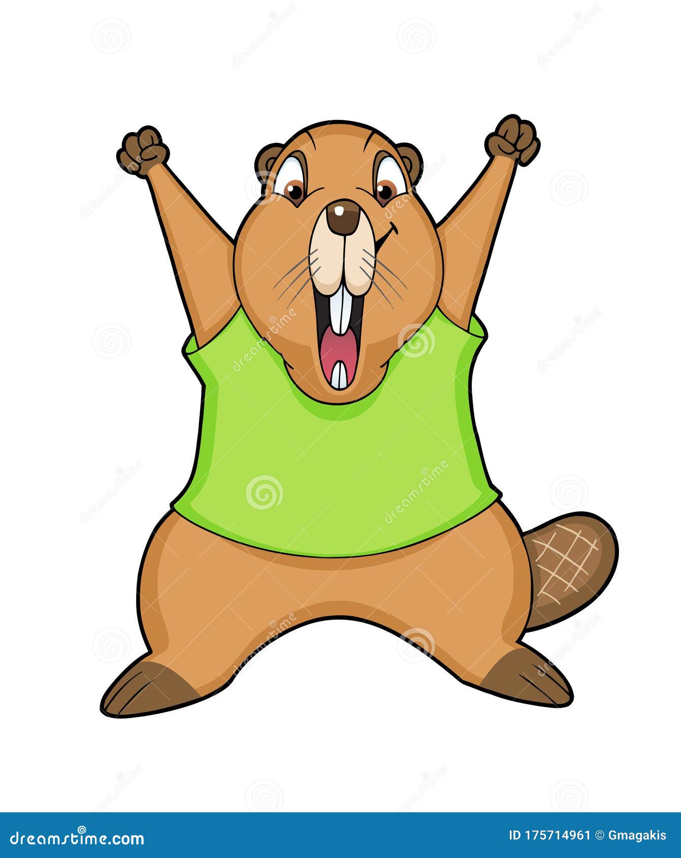 Happy beaver cartoon stock illustration. Illustration of enthusiasm ...