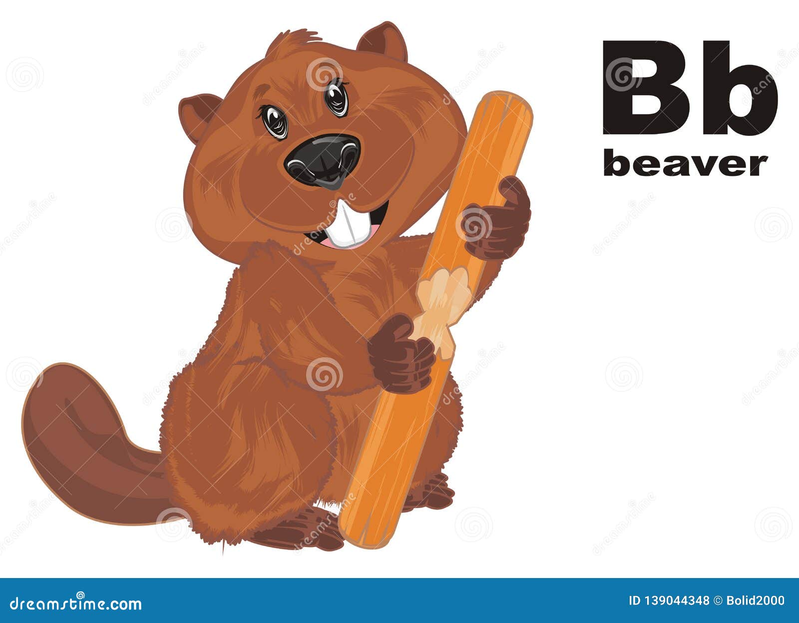 Beaver and abc stock illustration. Illustration of cute - 139044348